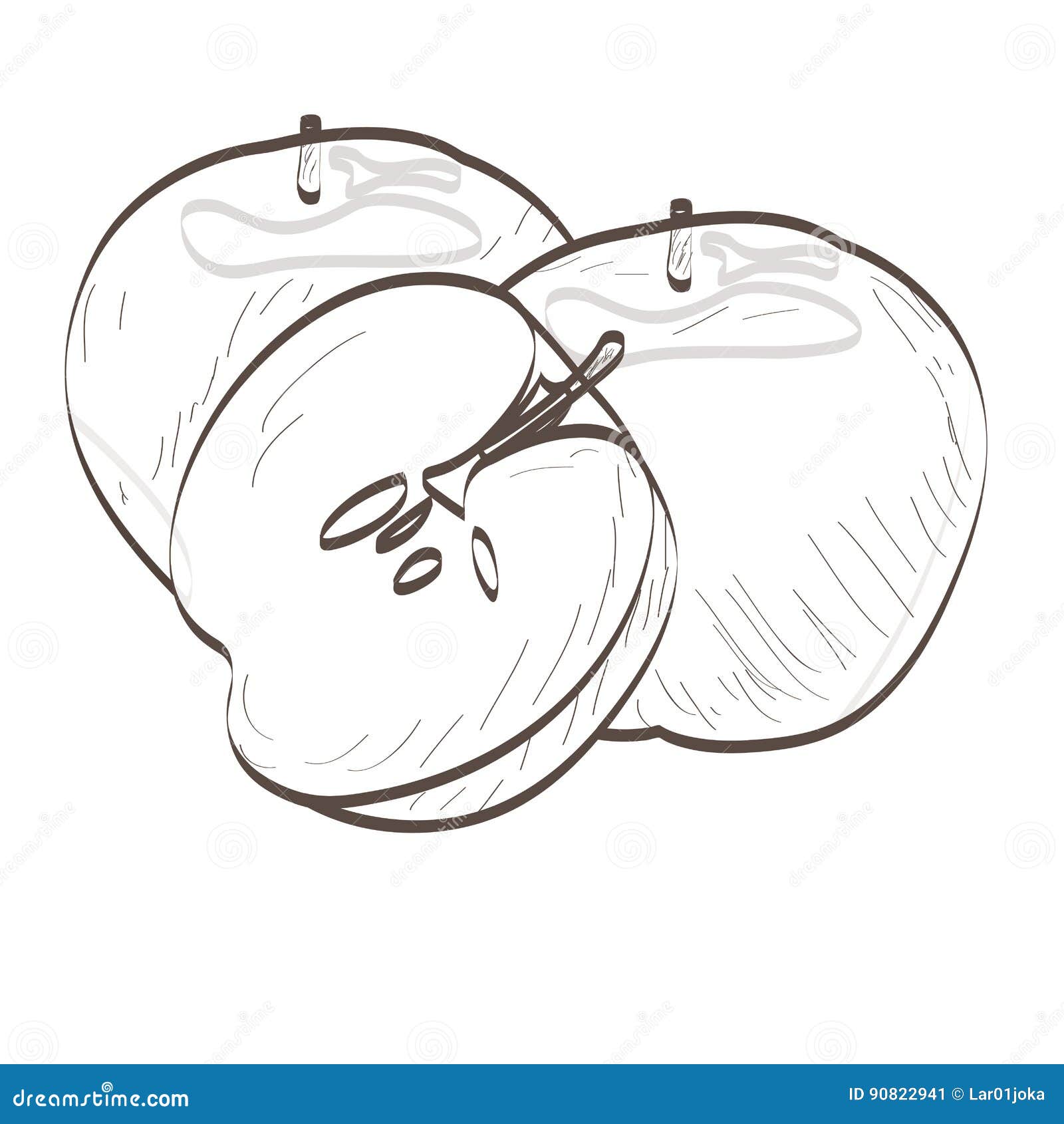 Isolated Group of Apples Outline Stock Vector - Illustration of health ...