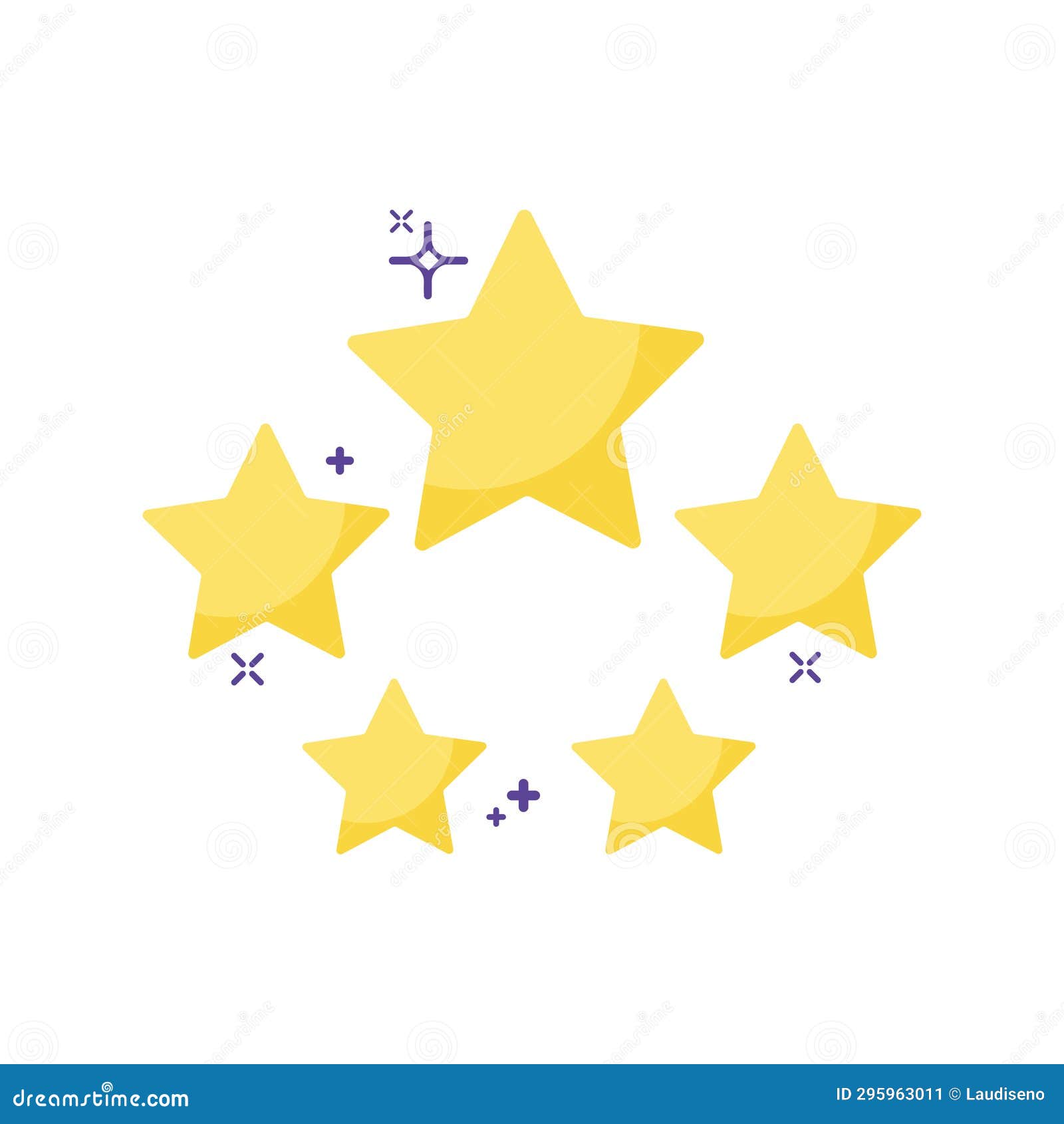 Isolated Group of Golden Star Shapes Icon Vector Stock Illustration ...