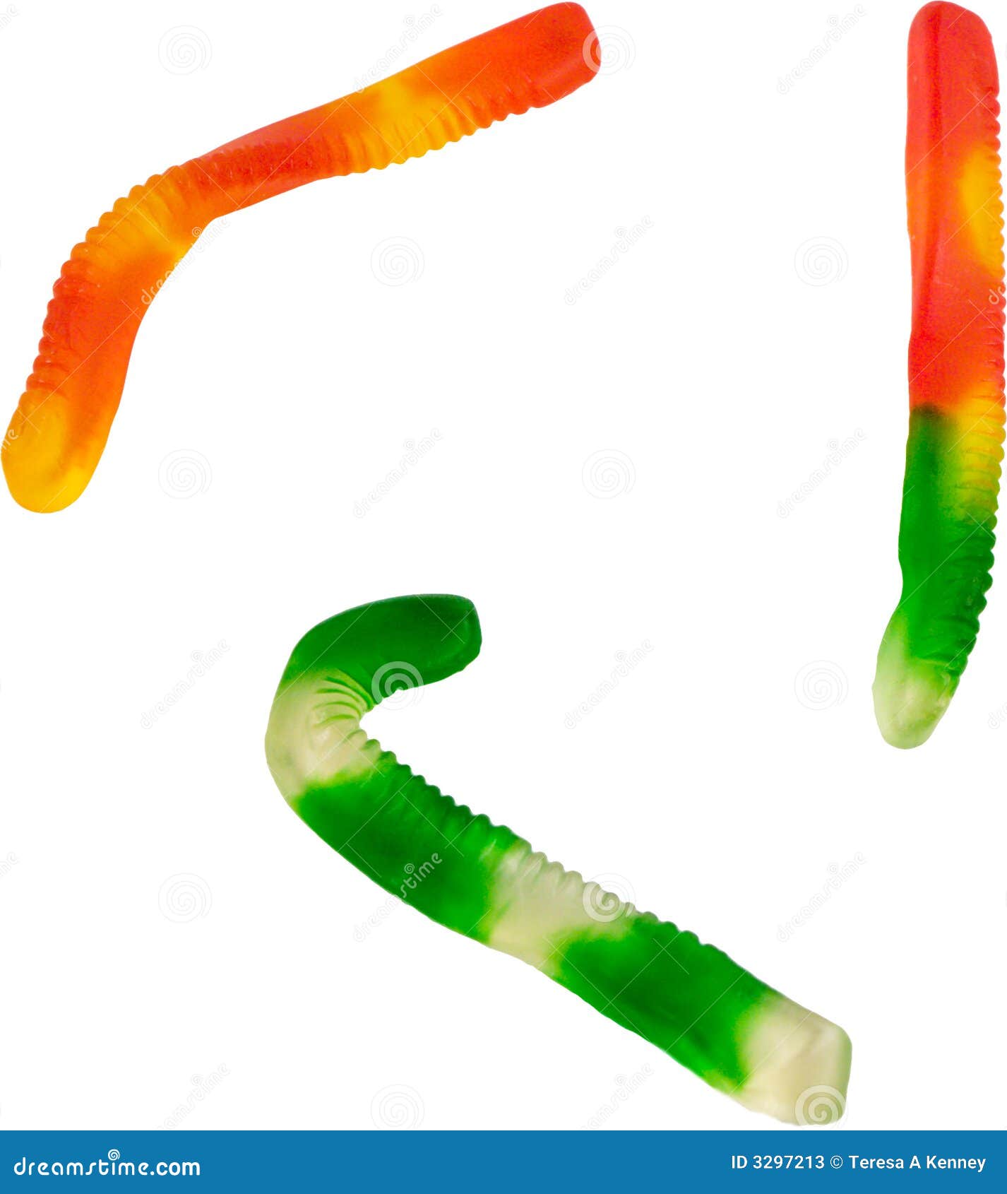 Gummy Worms Of Different Colors Lie On A White Matte Background ...