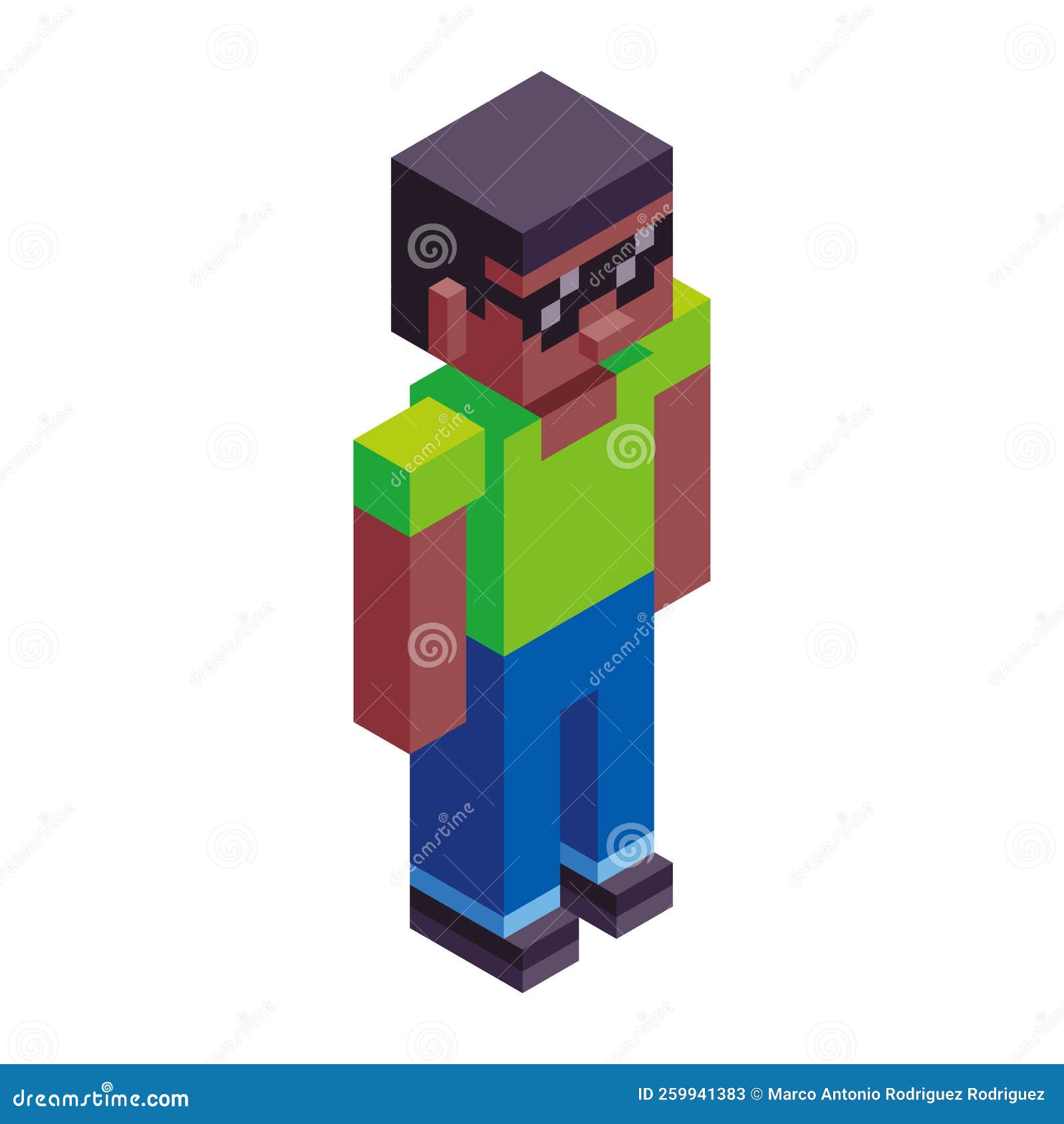 Isolated Guy Minecraft Vector Illustration Stock Illustration ...