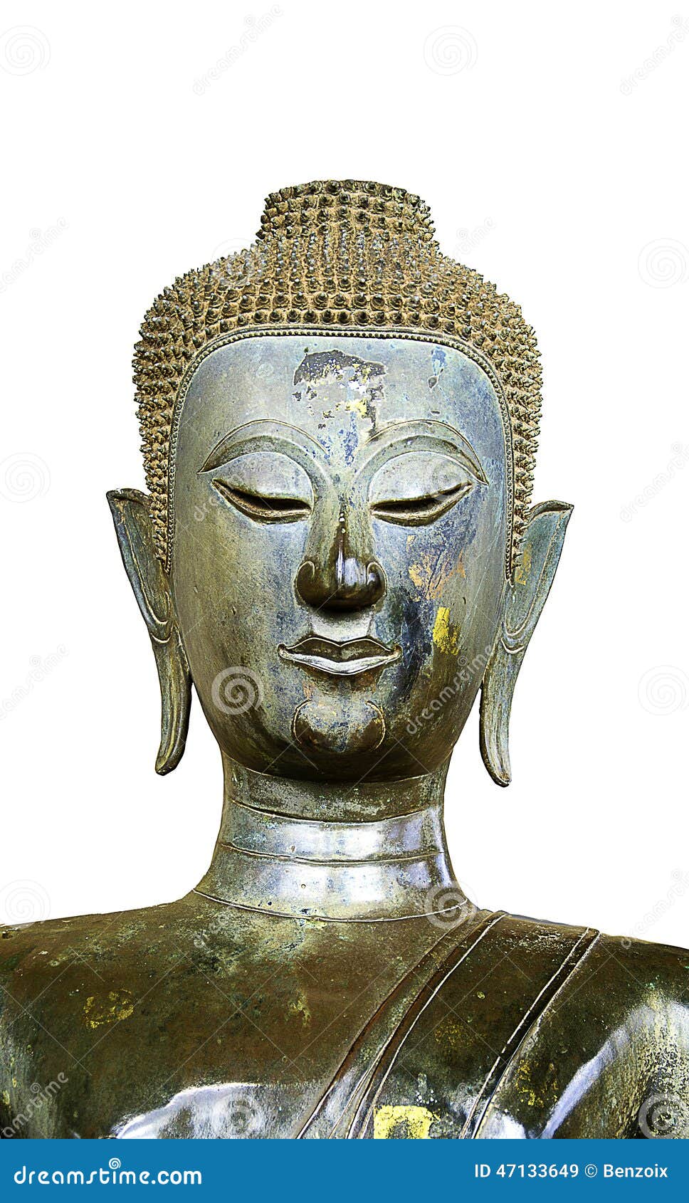 Isolated Half Body Ancient Buddhism Statue in Laos Temple Stock Image ...