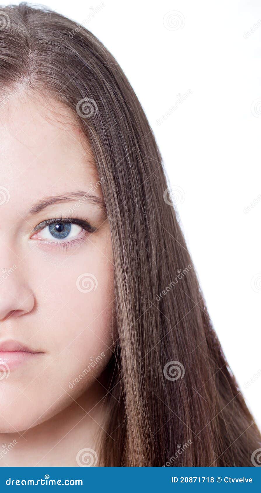 Isolated Half Portrait of a Beautiful Woman Stock Photo - Image of ...