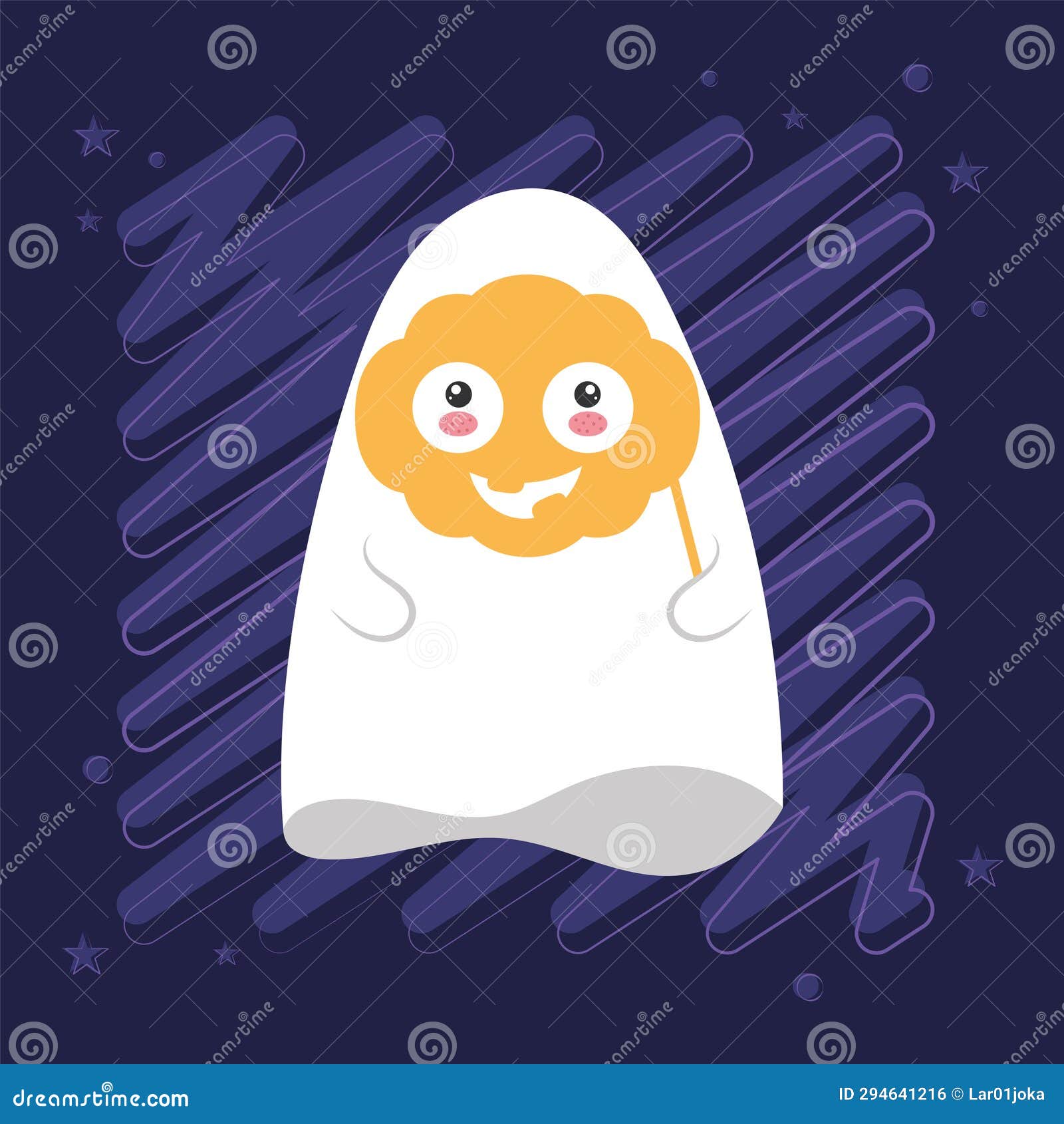 Isolated Halloween Ghost with a Costume Vector Stock Vector ...