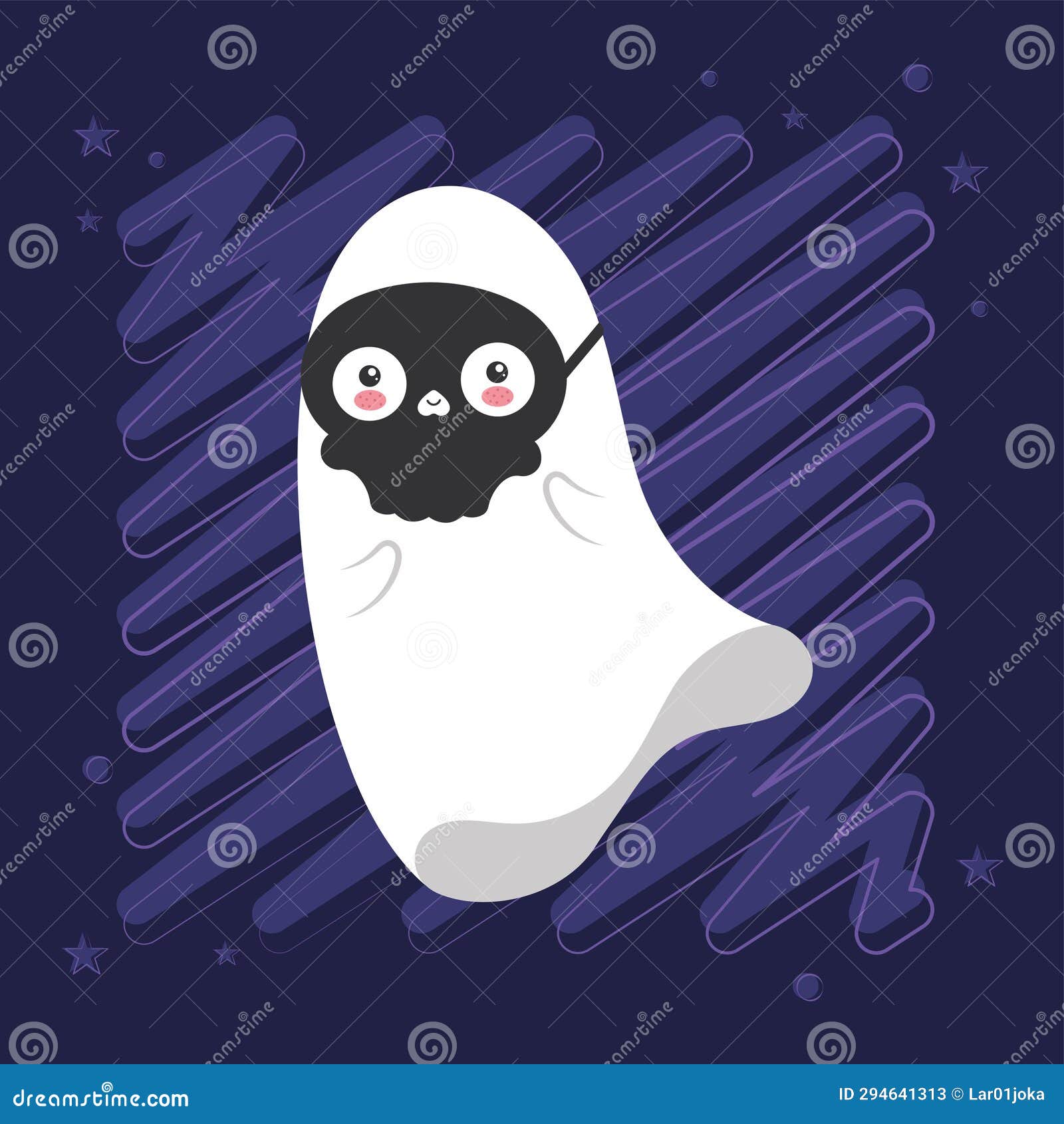 Isolated Halloween Ghost with a Costume Vector Stock Vector ...