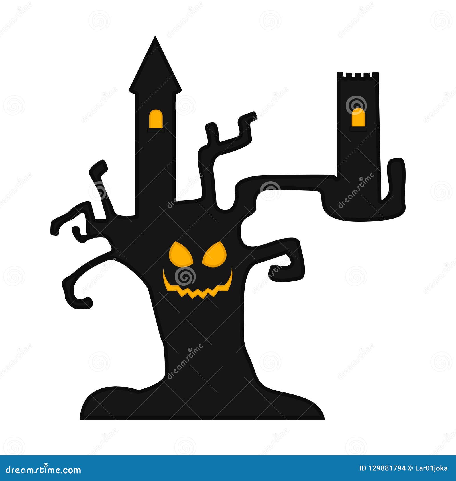 Isolated Halloween Haunted Tree Stock Vector - Illustration of season ...