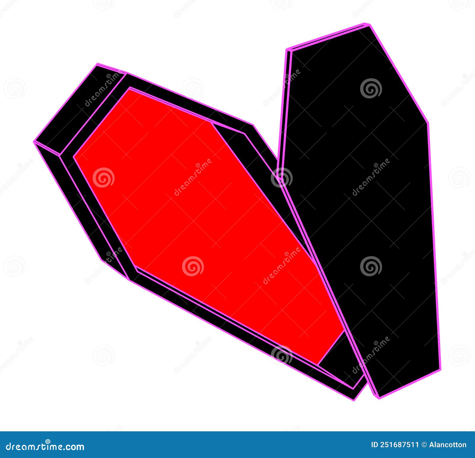 Set Open Coffin With Dead Deceased Body Icon Isolated On Color ...