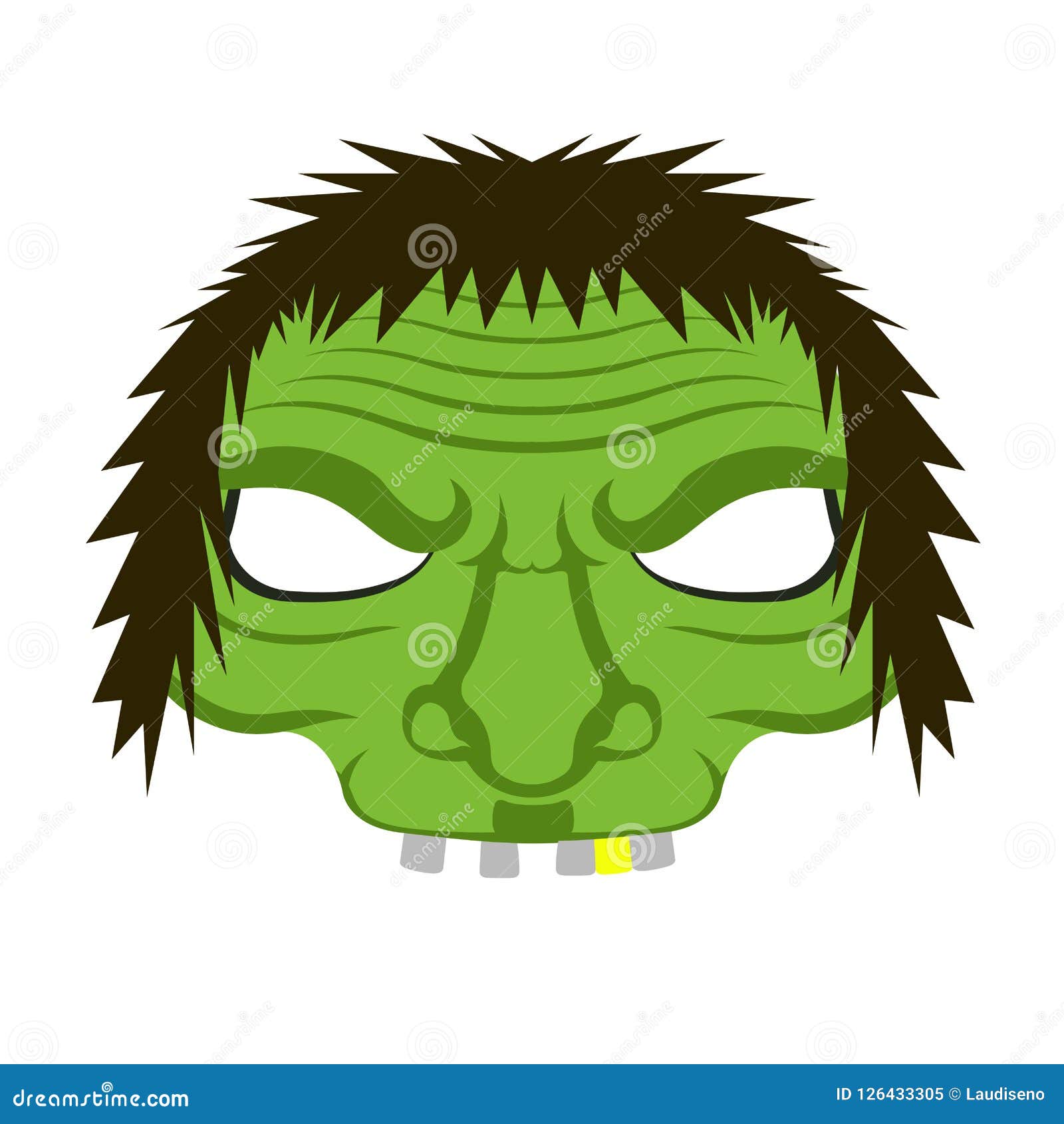 Witch Mask For Masquerade. Glasses And Green Nose With Wart Vector ...