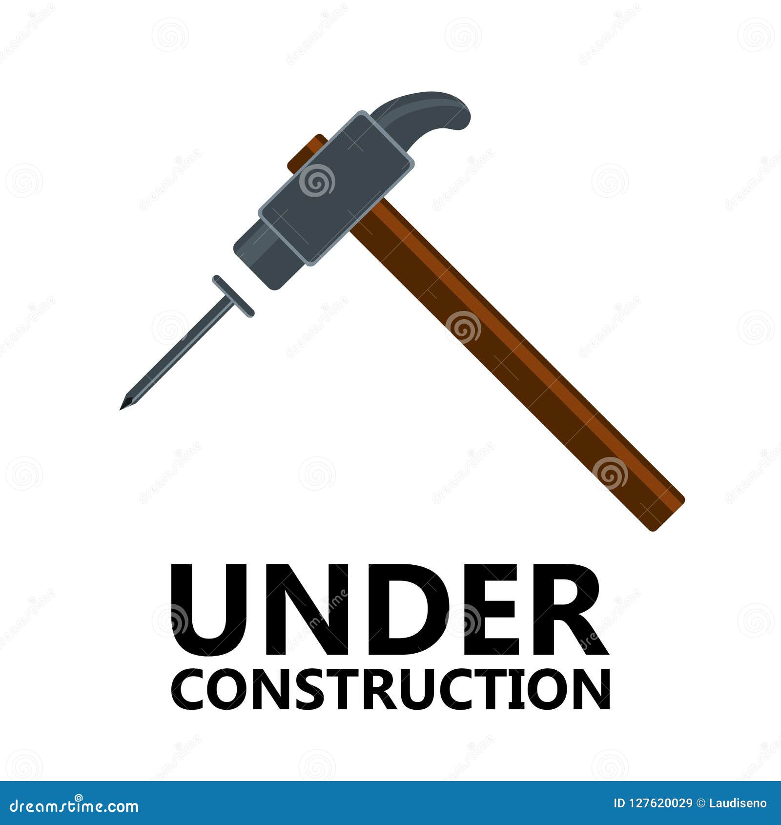 Isolated Hammer Icon. Under Construction Stock Vector - Illustration of ...