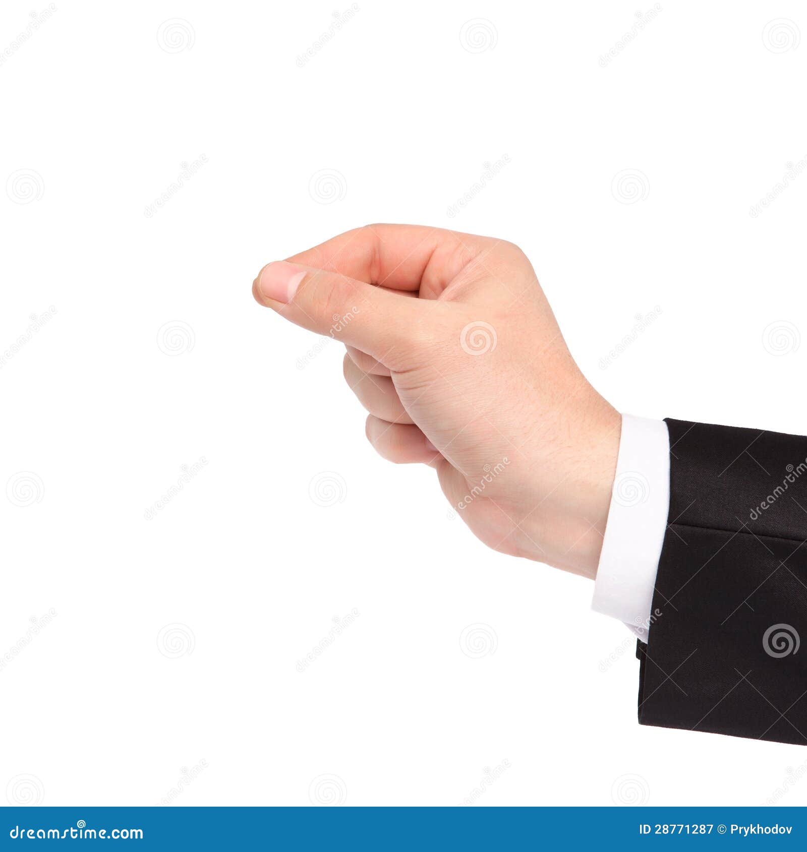 Isolated Hand of a Businessman Holding an Object Stock Image - Image of ...
