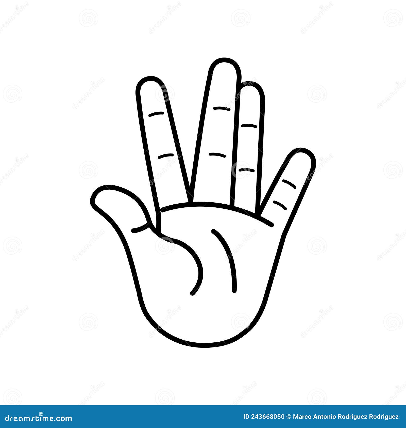 Isolated Hand Cartoon Outline Icon Doing a Gesture Vector Stock Vector ...