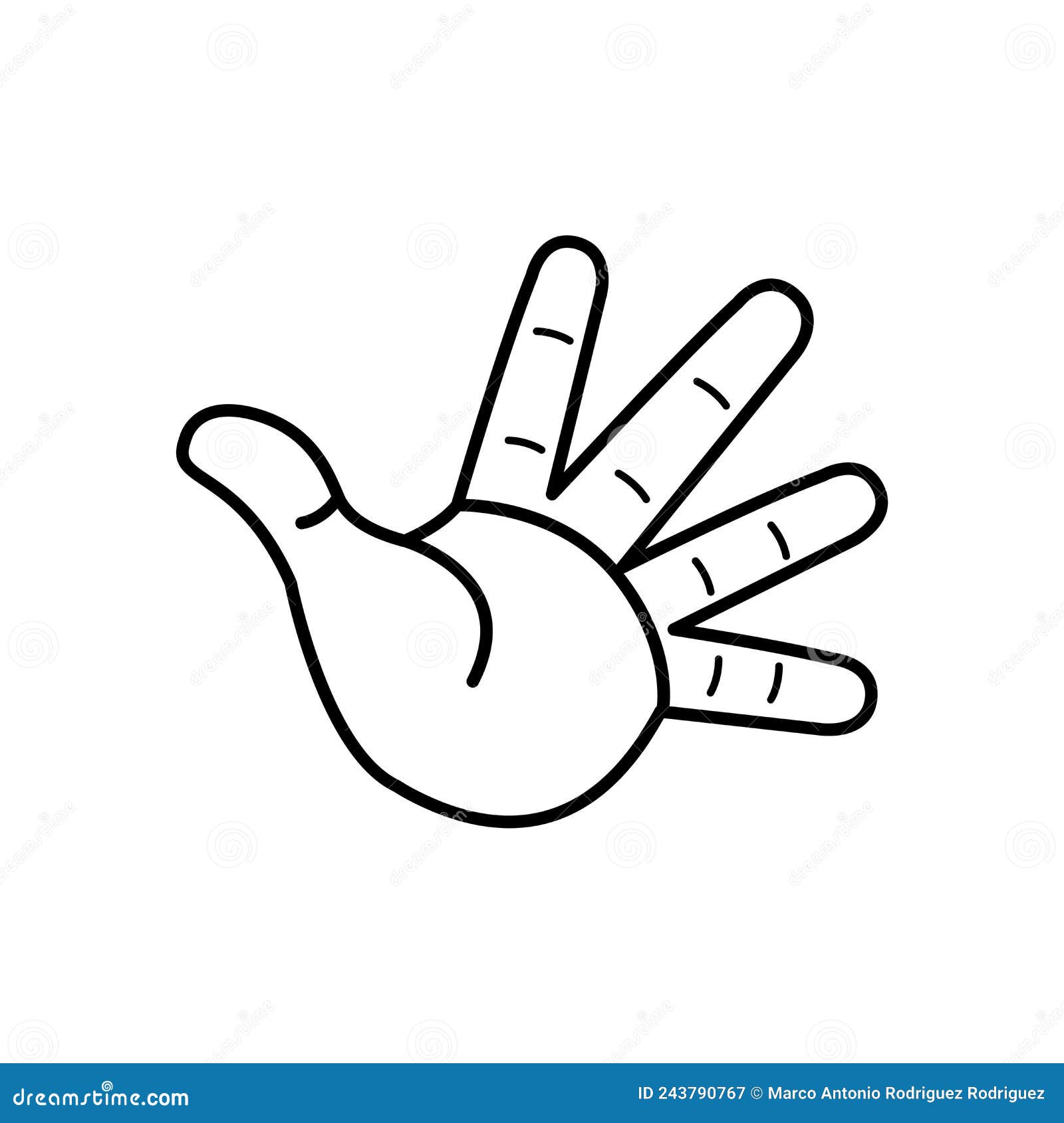 Isolated Hand Cartoon Outline Icon Doing a Gesture Vector Stock Vector ...