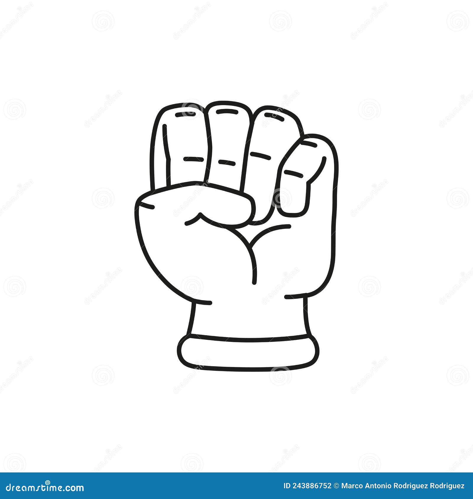 Isolated Hand Cartoon Outline Icon Doing a Gesture Vector Stock Vector ...