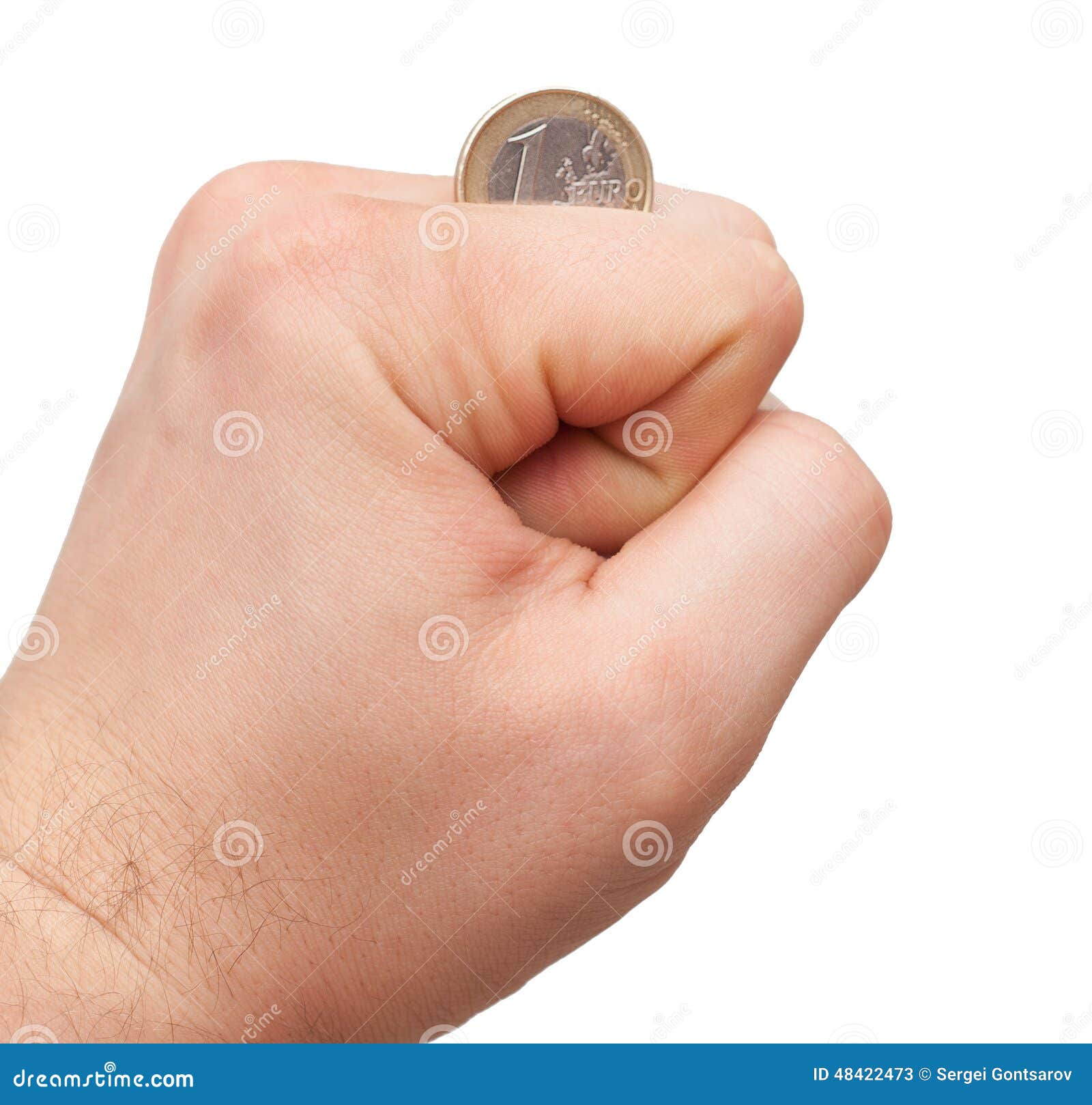Isolated hand with coin stock image. Image of isolated - 48422473