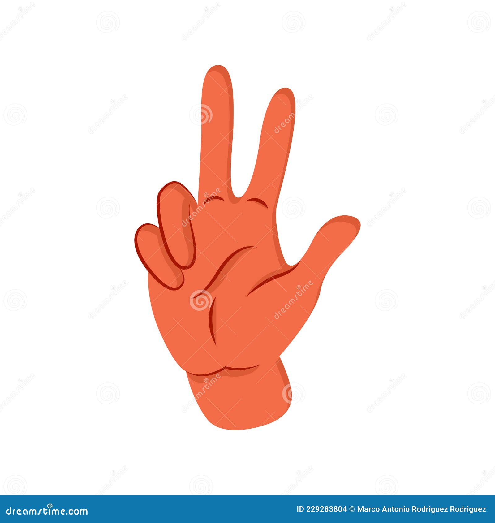Isolated Hand Doing Sign Language Stock Vector - Illustration of ...