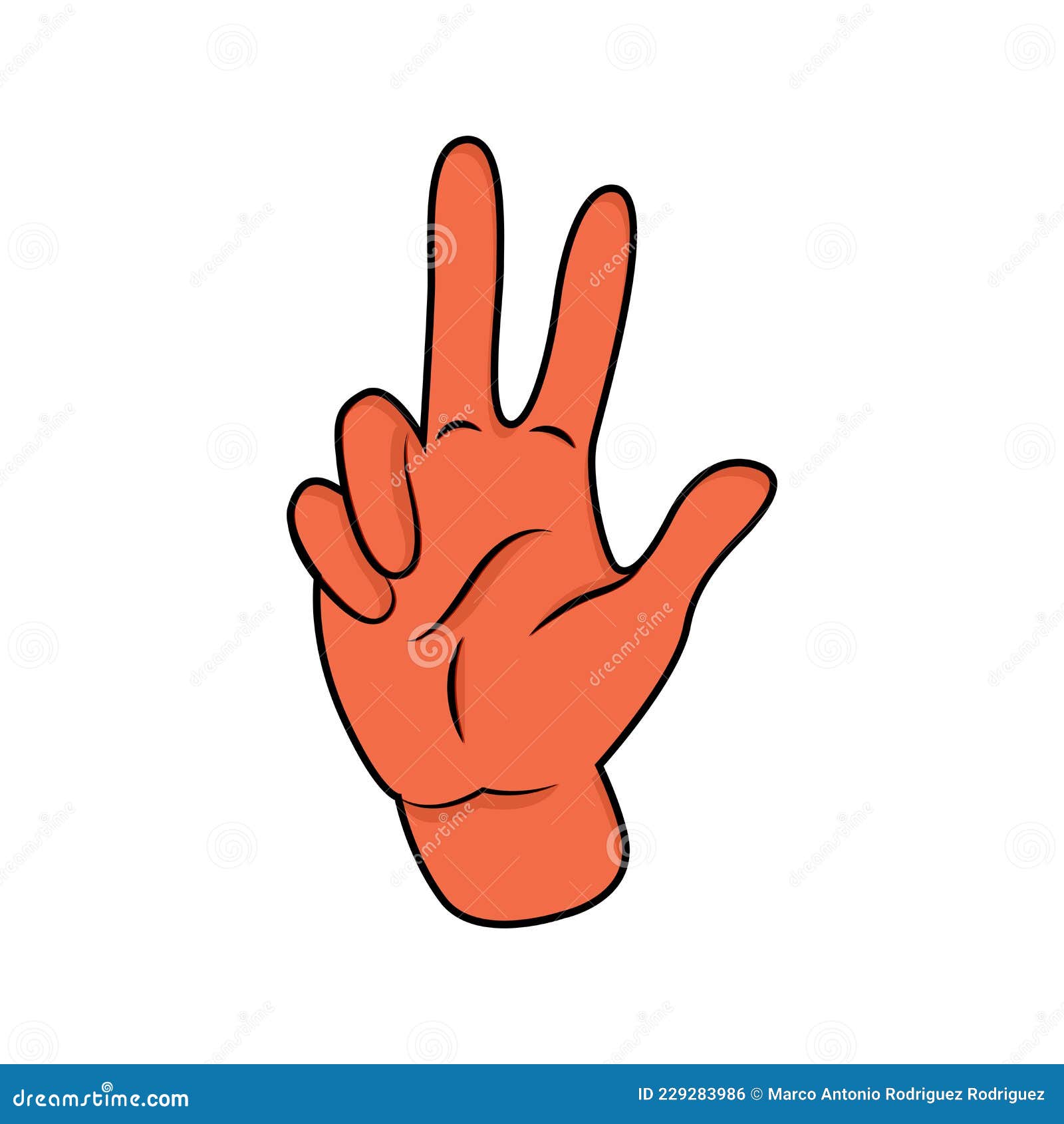 Isolated Hand Doing Sign Language Stock Vector - Illustration of ...