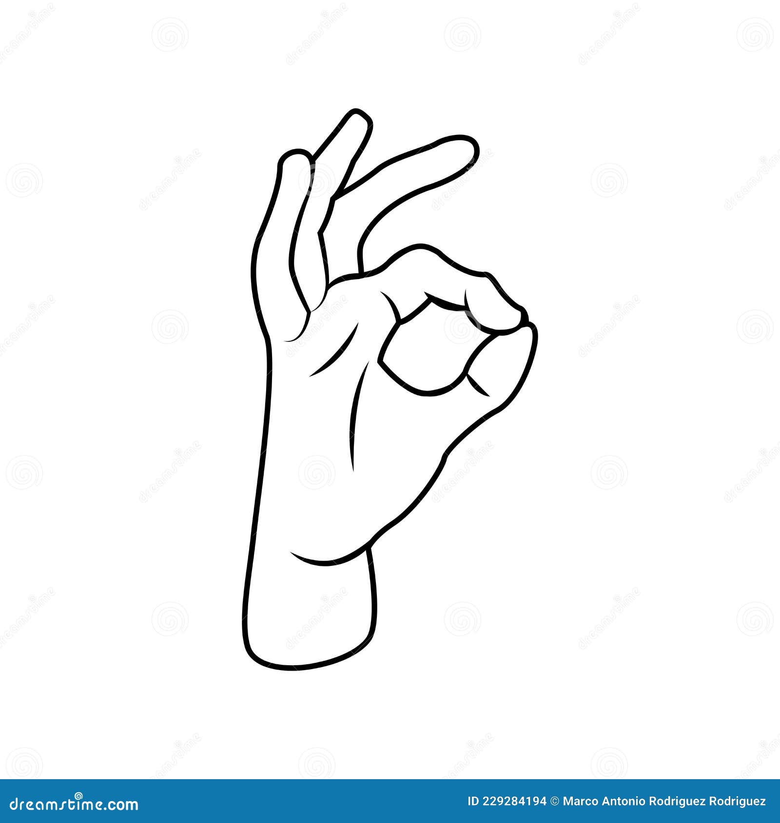 Isolated Hand Doing Sign Language Stock Vector - Illustration of ...