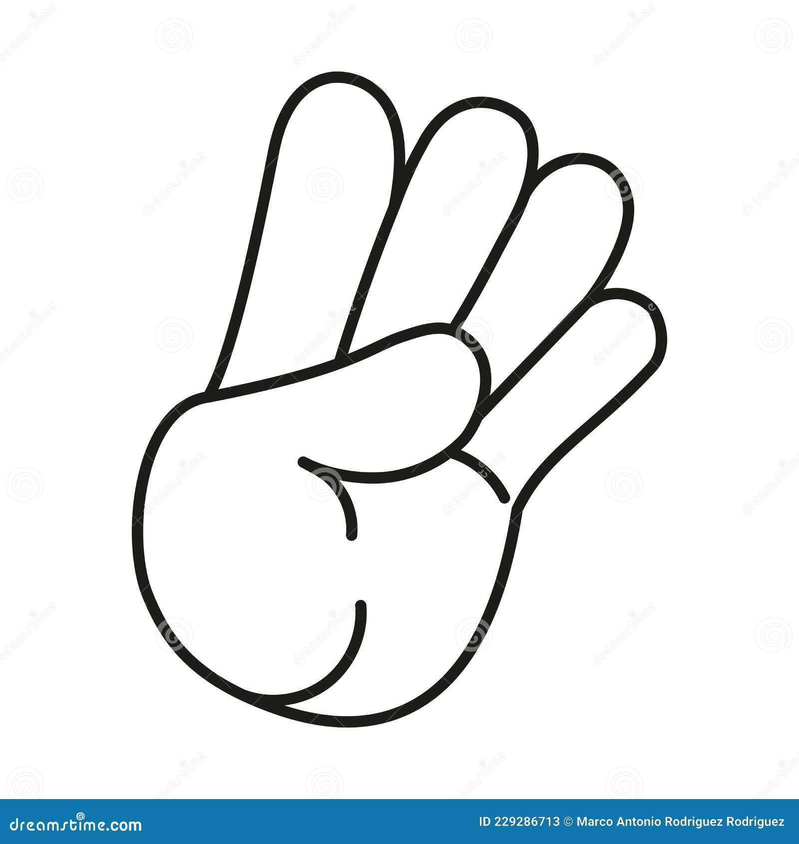 Isolated Hand Doing Sign Language Stock Vector - Illustration of ...