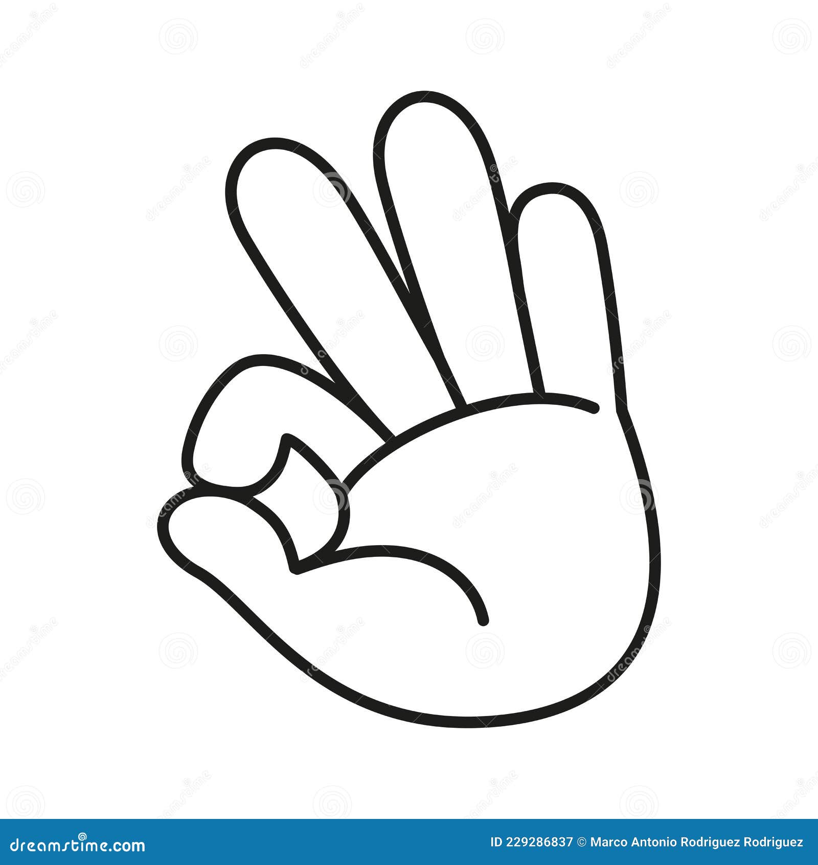 Isolated Hand Doing Sign Language Stock Vector - Illustration of white ...