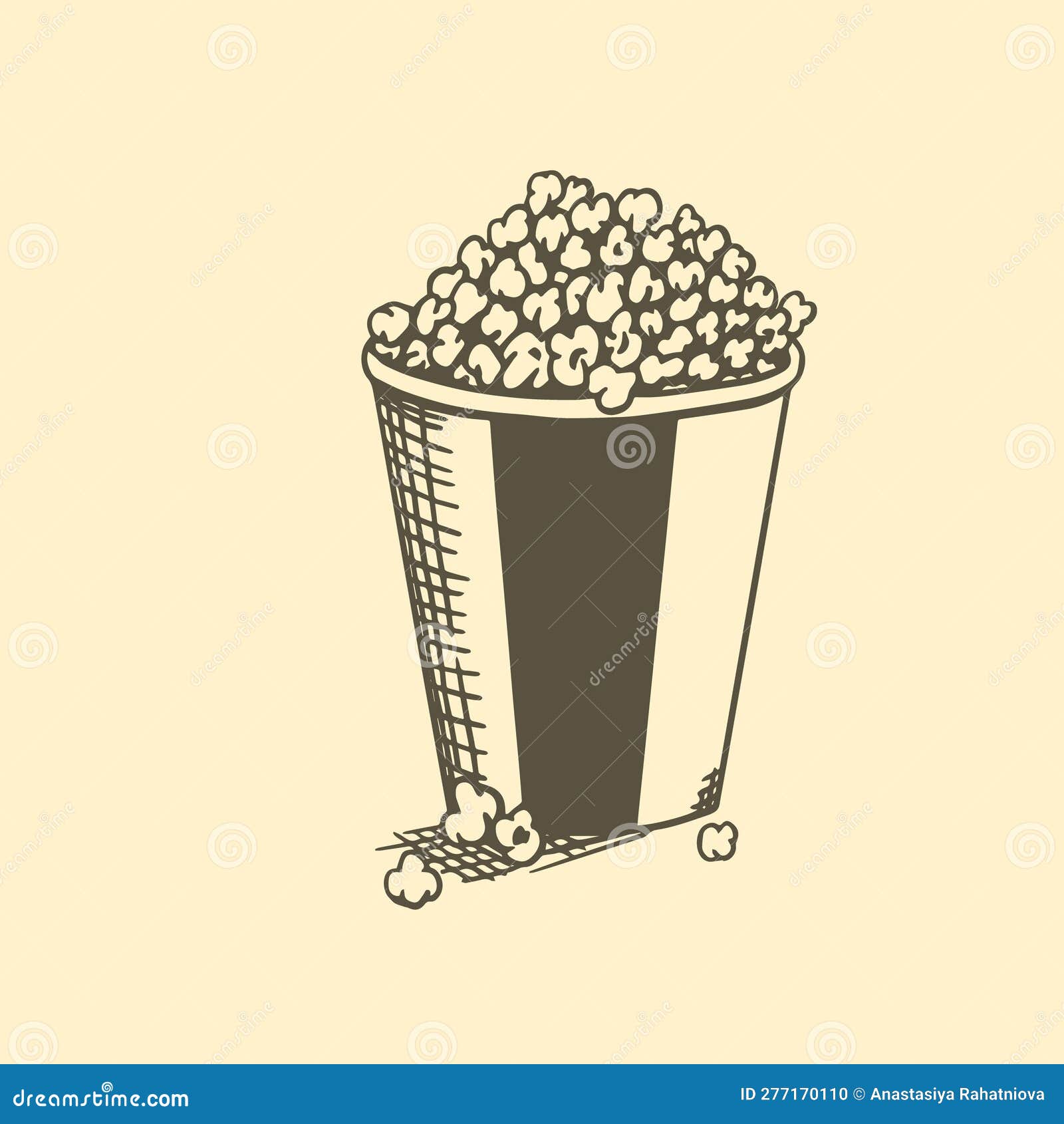 Isolated Hand Drawn Sketch Vector Illustration of Popcorn Stock Vector ...