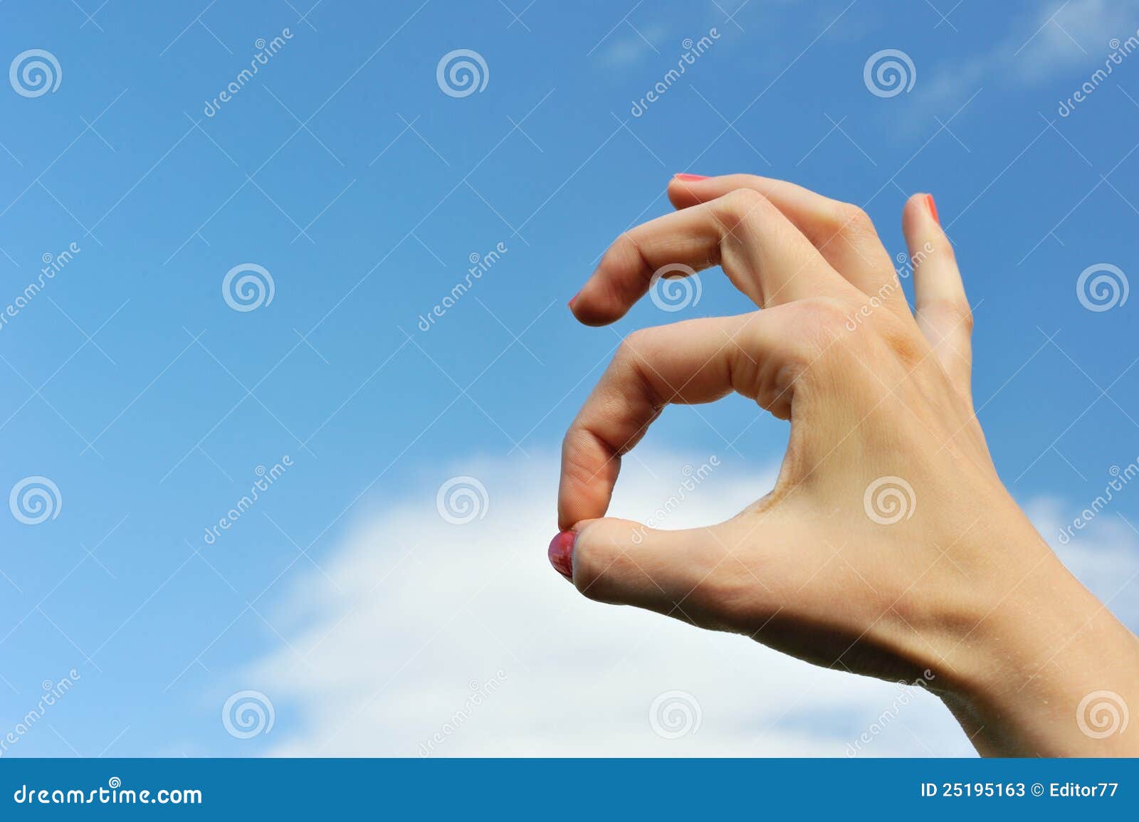 Isolated Hand Forming Ok Sign Stock Image - Image of woman, studio ...