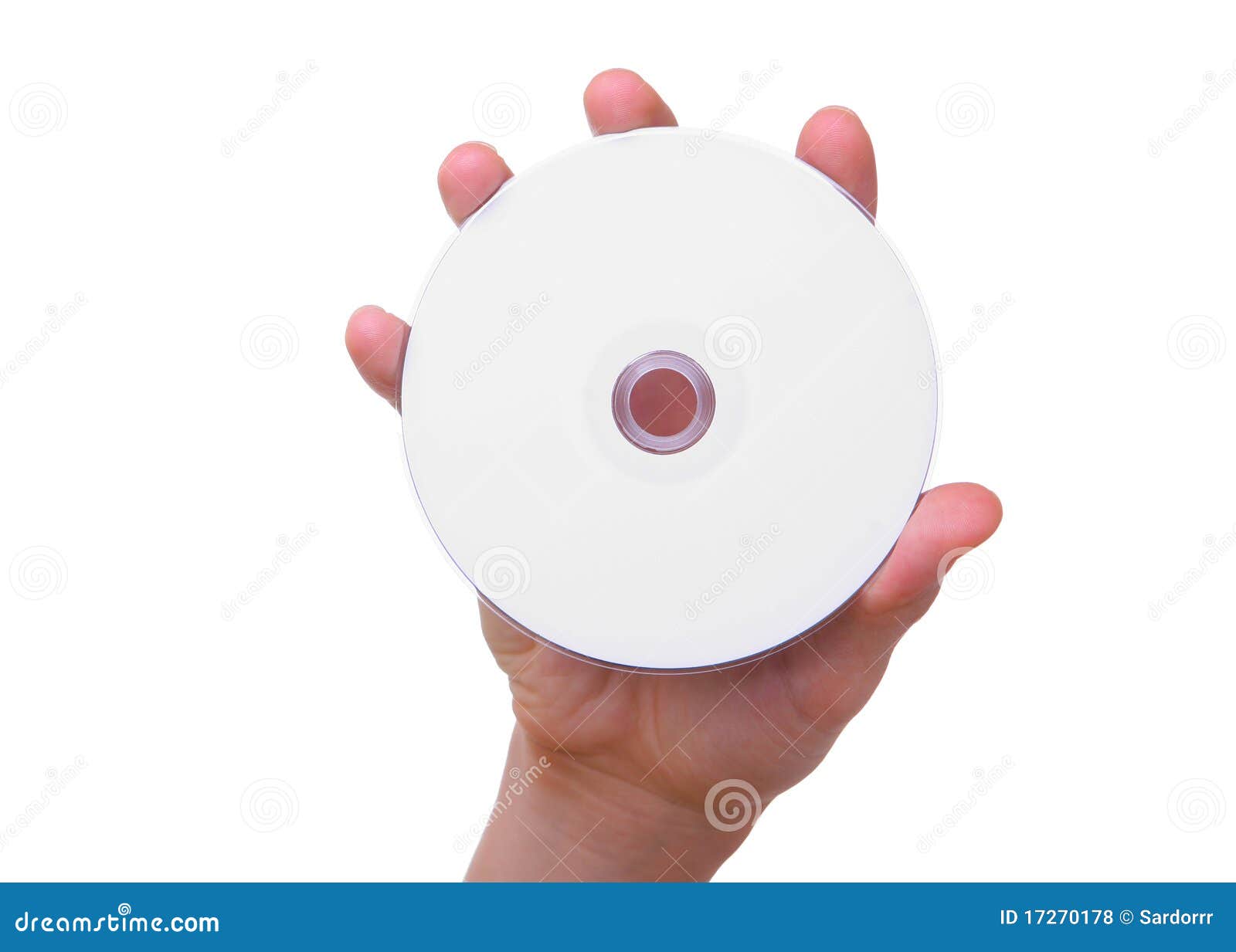 Isolated Hand Holding Blank Cd Dvd Disc Stock Photo - Image of medium ...