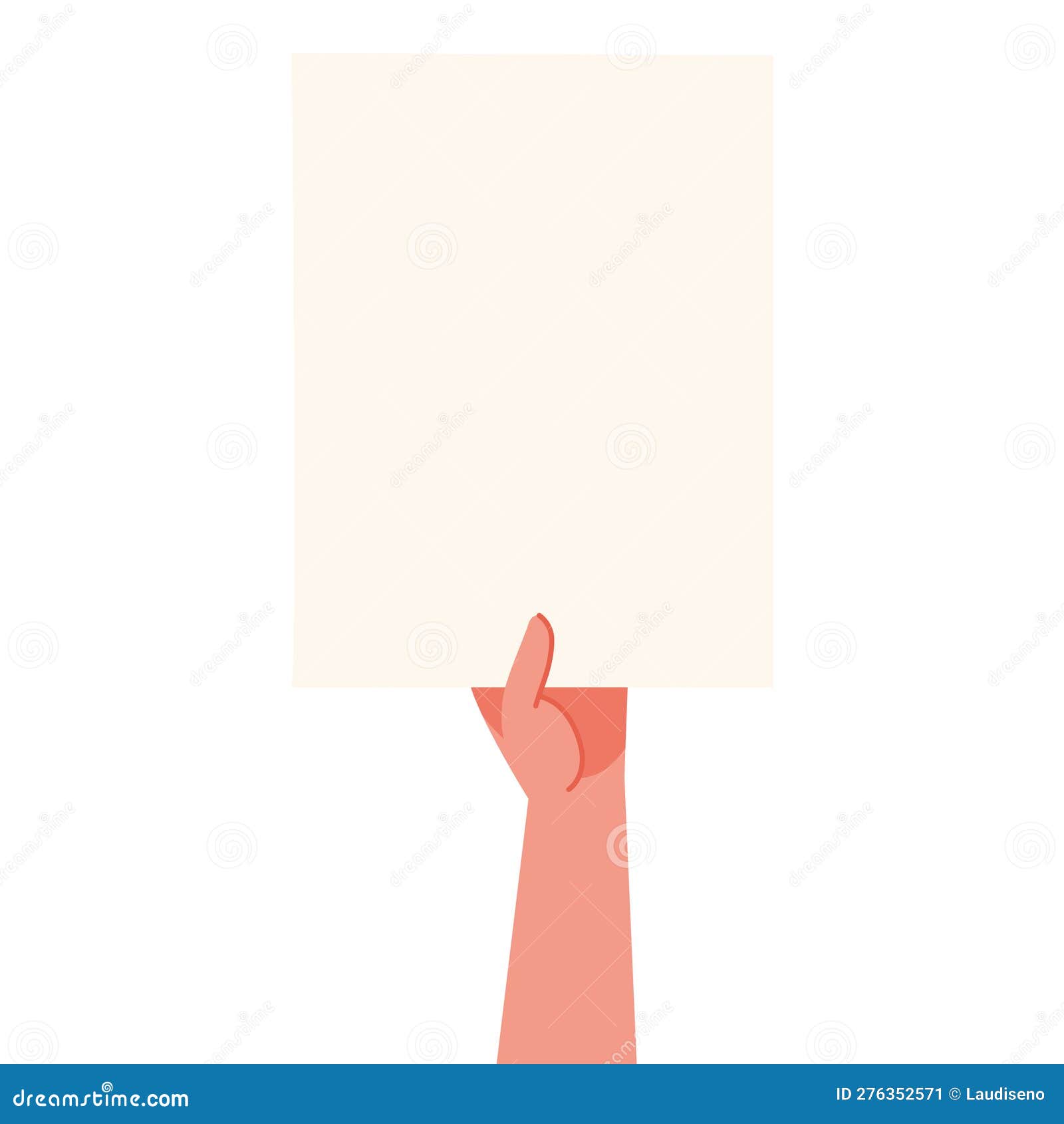 Isolated Hand Holding an Empty Protest Sign Vector Stock Vector ...