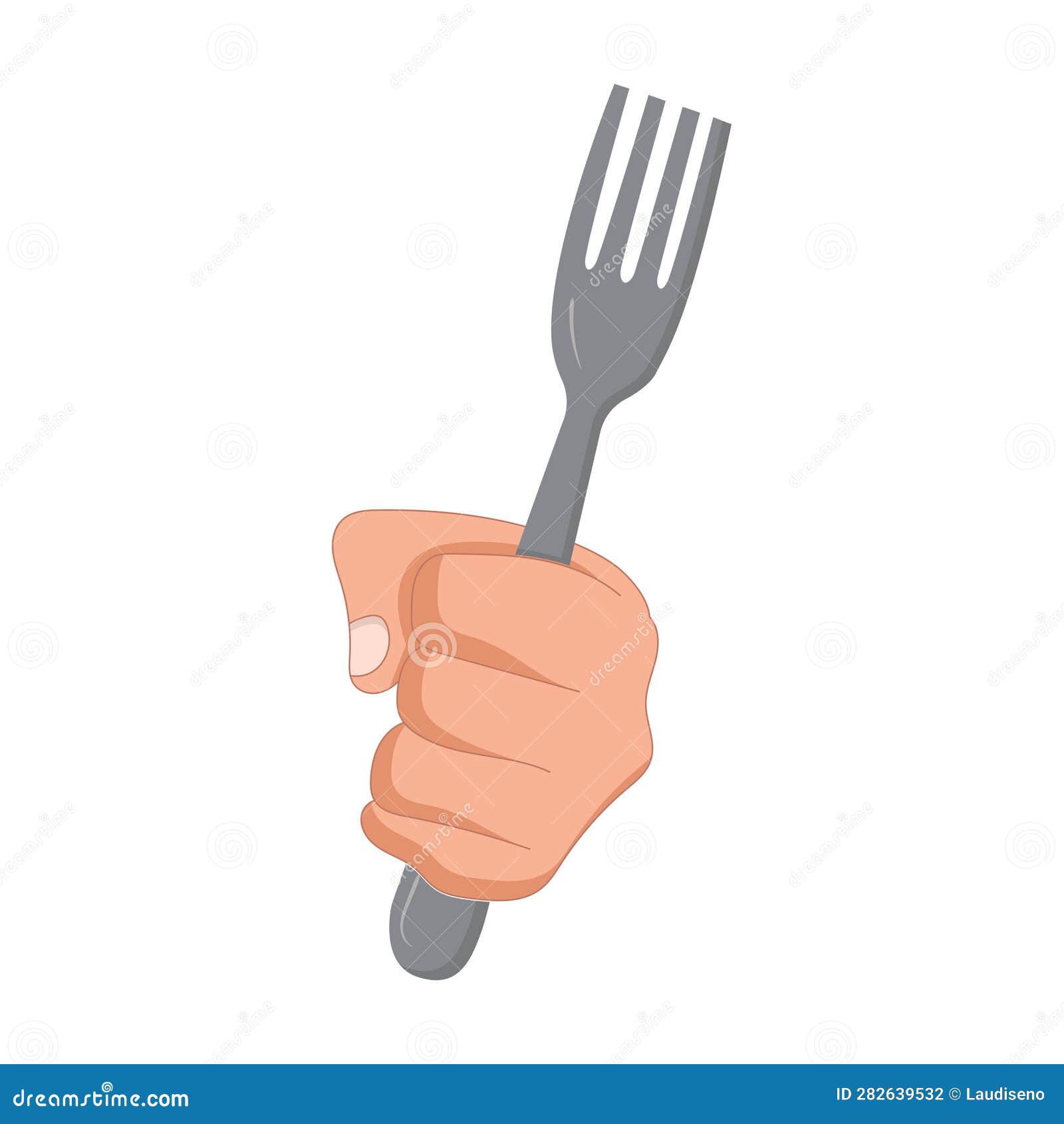 Isolated Hand Holding a Fork Icon Vector Stock Vector - Illustration of ...
