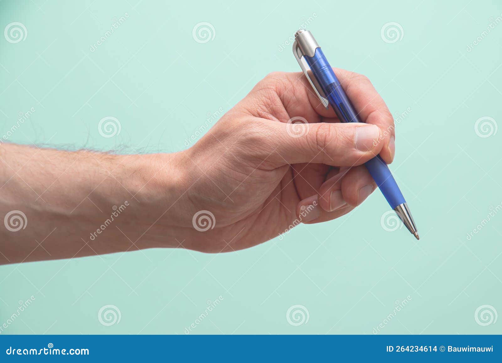 Isolated Hand Holding a Pen Ready To Write Stock Photo - Image of ...