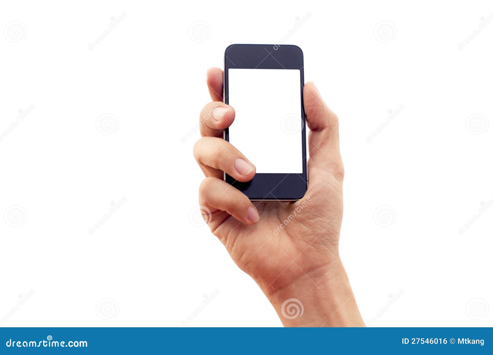 Isolated Hand Holding Smartphone or Phone Stock Photo - Image of ...