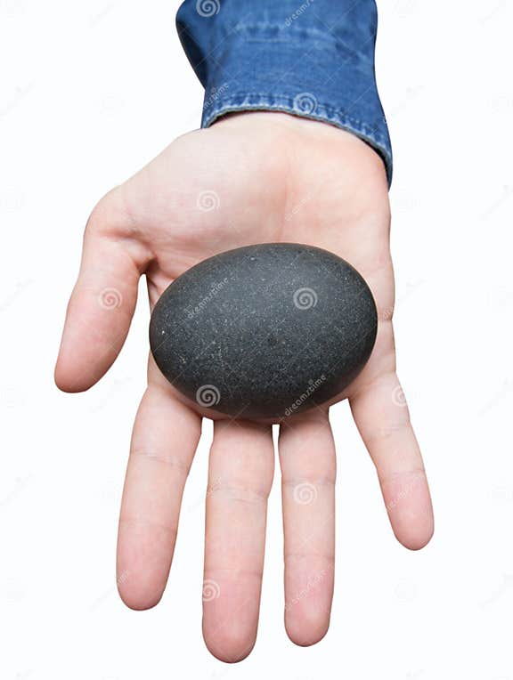 Isolated Hand Holding Stone Stock Image - Image of hold, pebble: 83423475