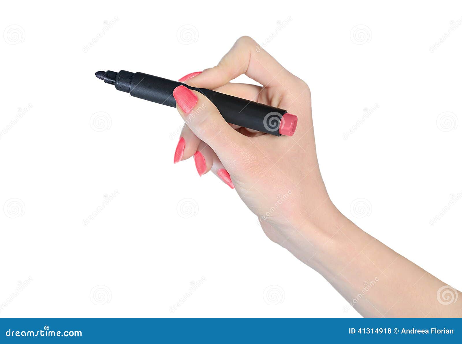 Isolated hand with marker stock photo. Image of black - 41314918