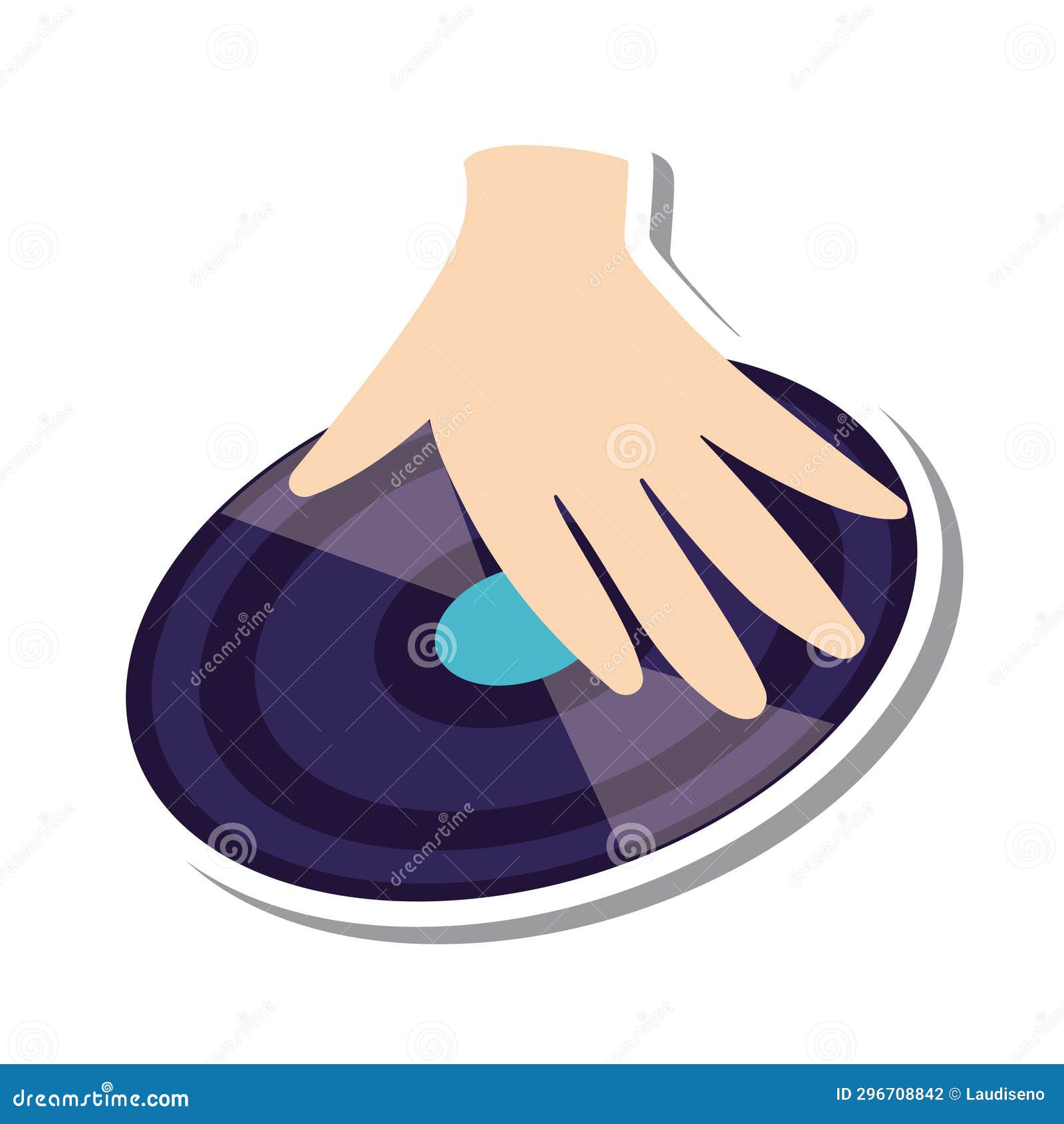 Isolated Hand Playing a Dj Vinyl Sticker Vector Stock Vector ...
