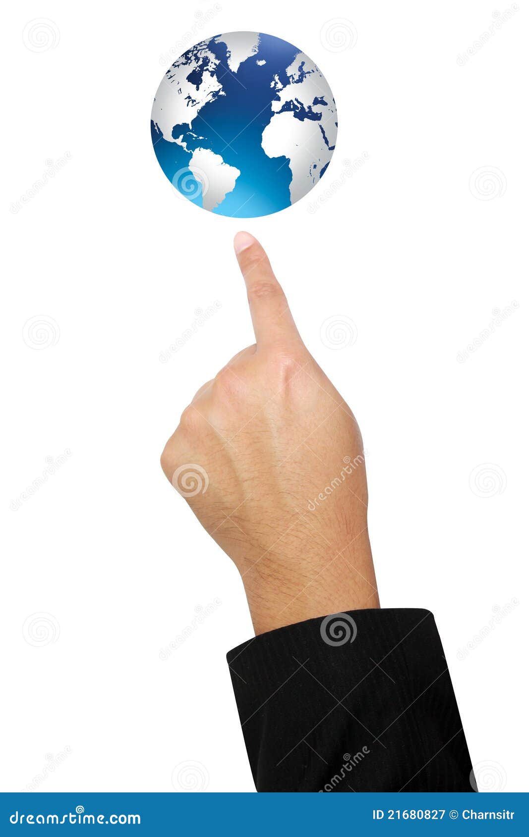 Isolated Hand Point To the World Stock Image - Image of human, color ...