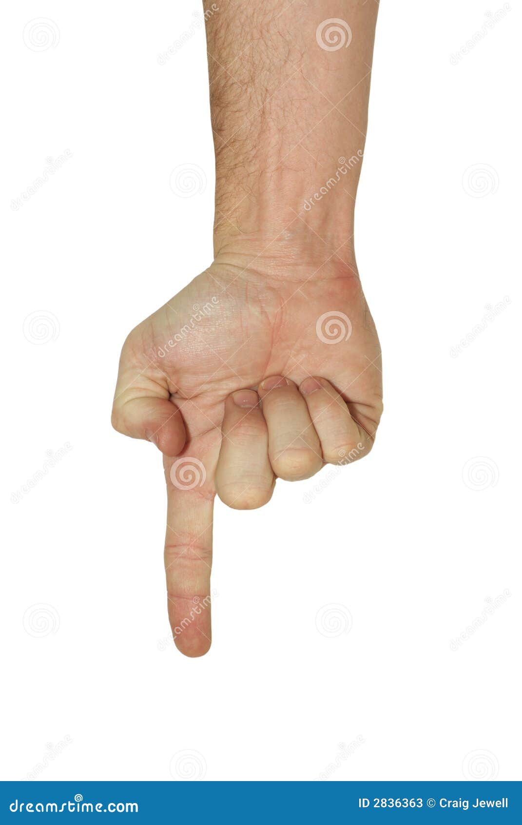 Isolated Hand Pointing Down Stock Image - Image of clipping, isolated ...