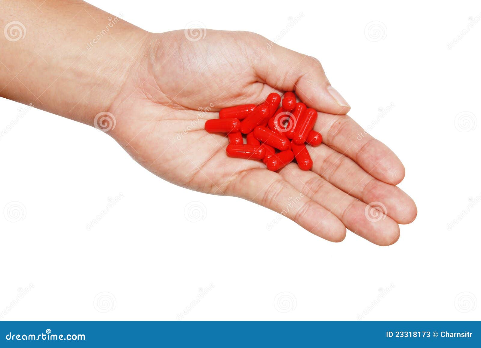 Isolated Hand with Red Medicine Stock Image - Image of assistance ...