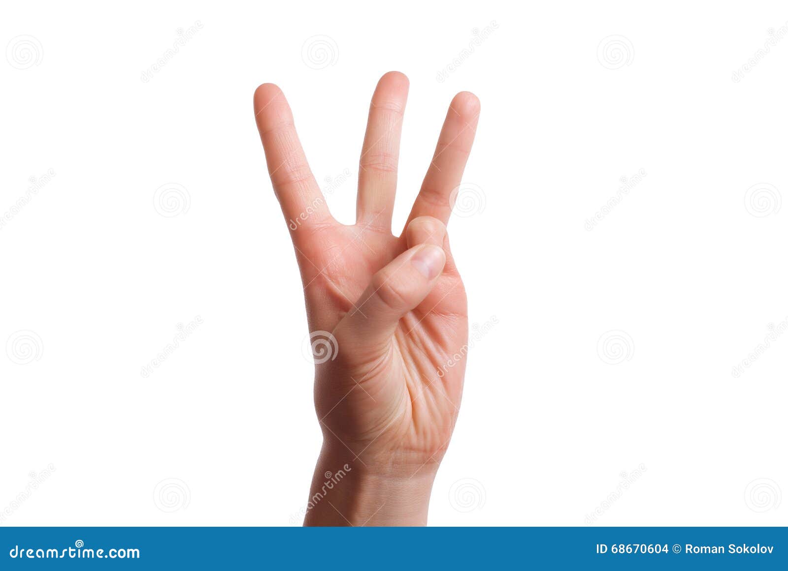 Isolated Hand Shows the Number Three Stock Photo - Image of count ...