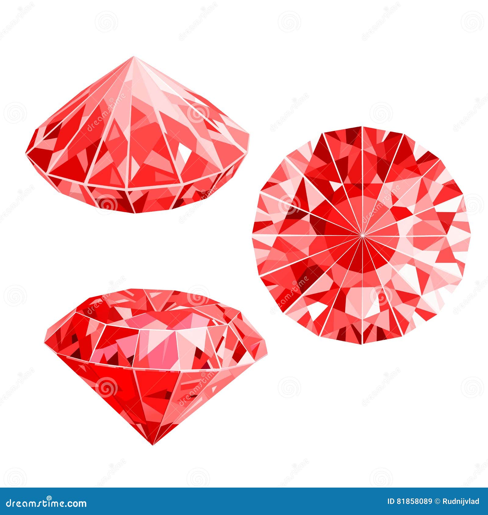 Isolated Handful of Red Rubies Stock Vector - Illustration of icon ...