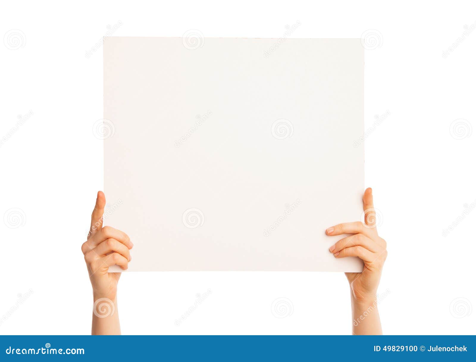 Isolated Hands Holding a Big Piece of Paper Stock Photo - Image of copy ...