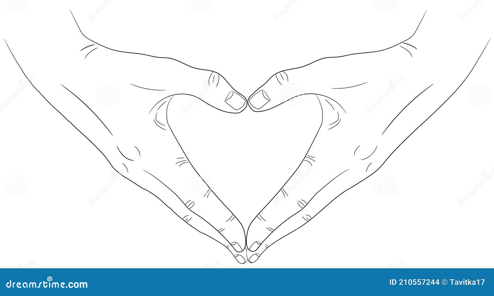 Isolated Hands that Show Shape Oh Heart Stock Vector - Illustration of ...