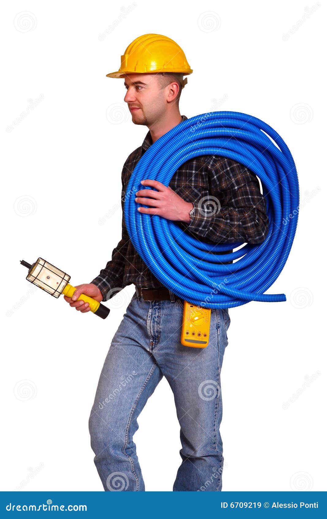 Isolated handy man stock image. Image of equipment, occupation - 6709219