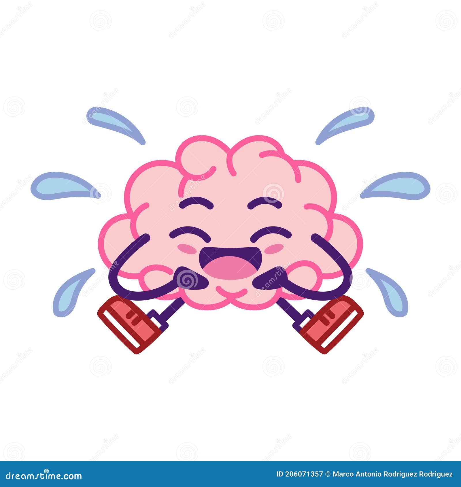 Isolated Happy Brain Cartoon Stock Vector - Illustration of psychology ...