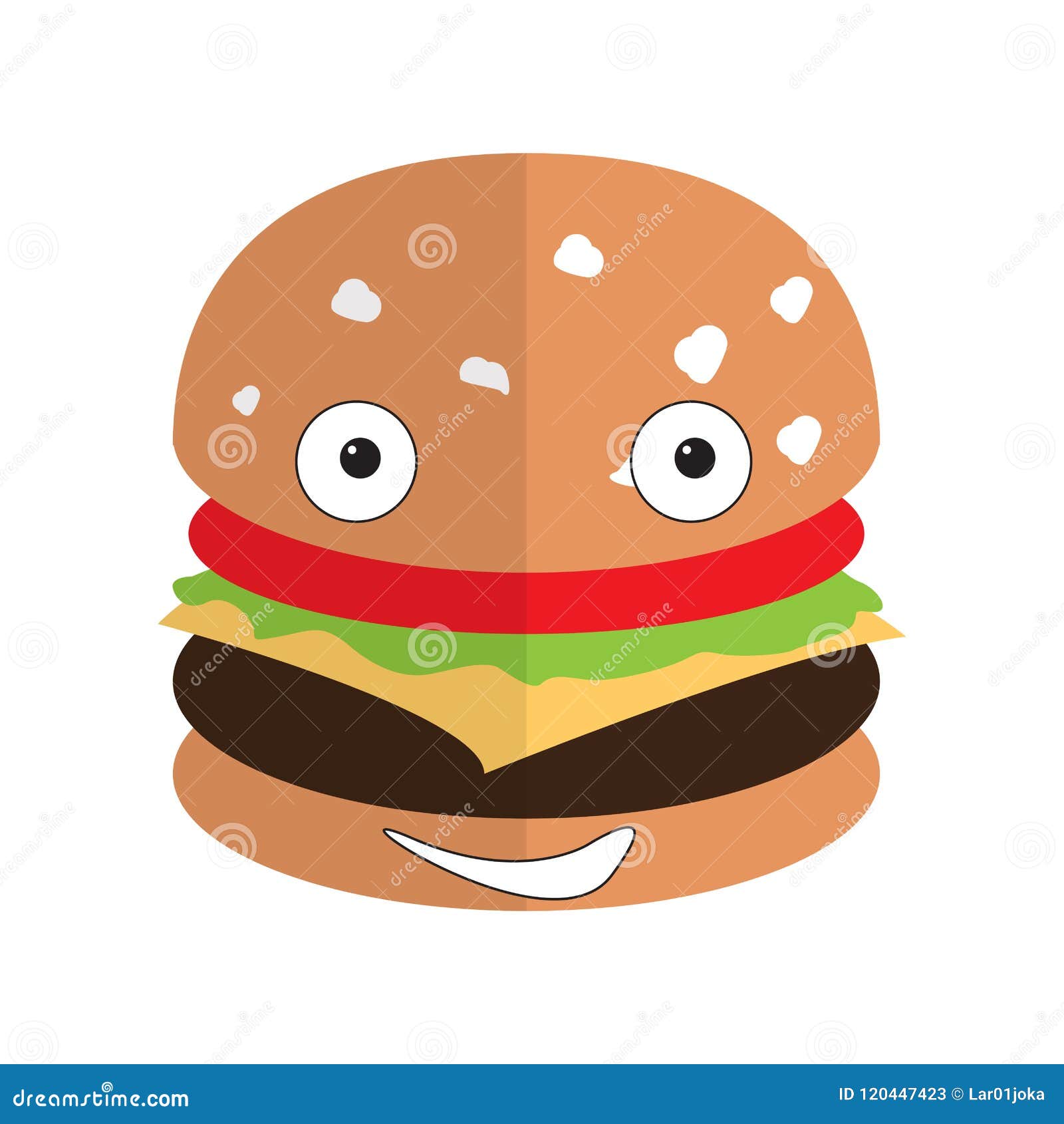 Isolated Happy Burger Emote Stock Vector - Illustration of cheese ...