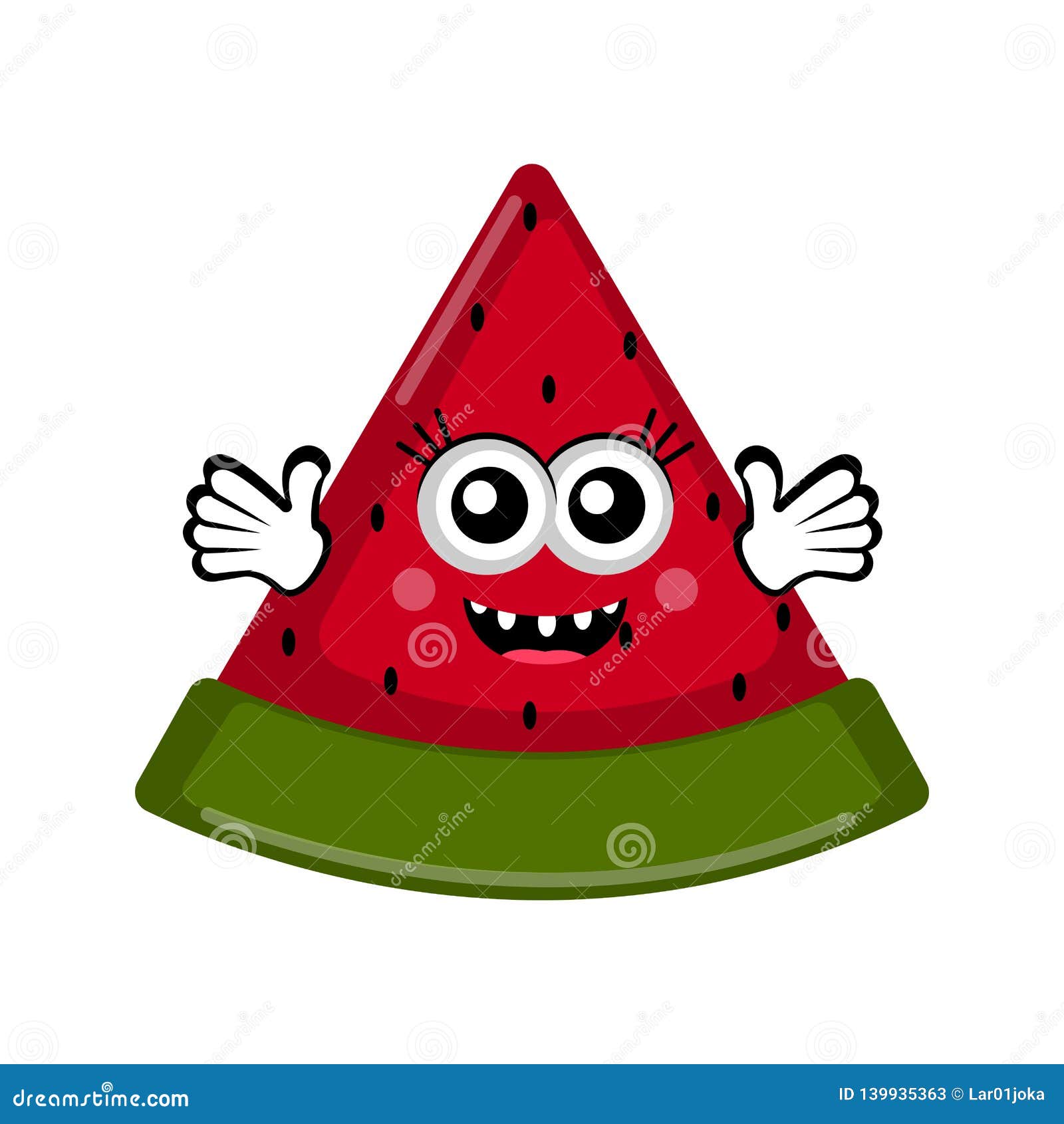 Isolated Happy Cut Watermelon Cartoon Stock Vector - Illustration of ...