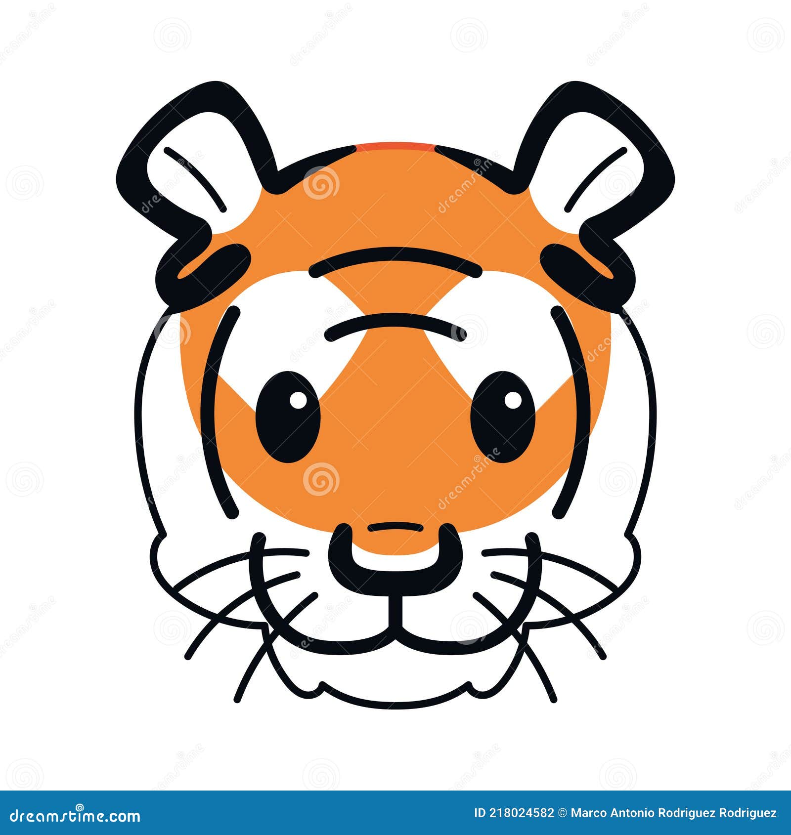 Isolated Happy Cute Tiger Avatar Stock Vector - Illustration of wild ...