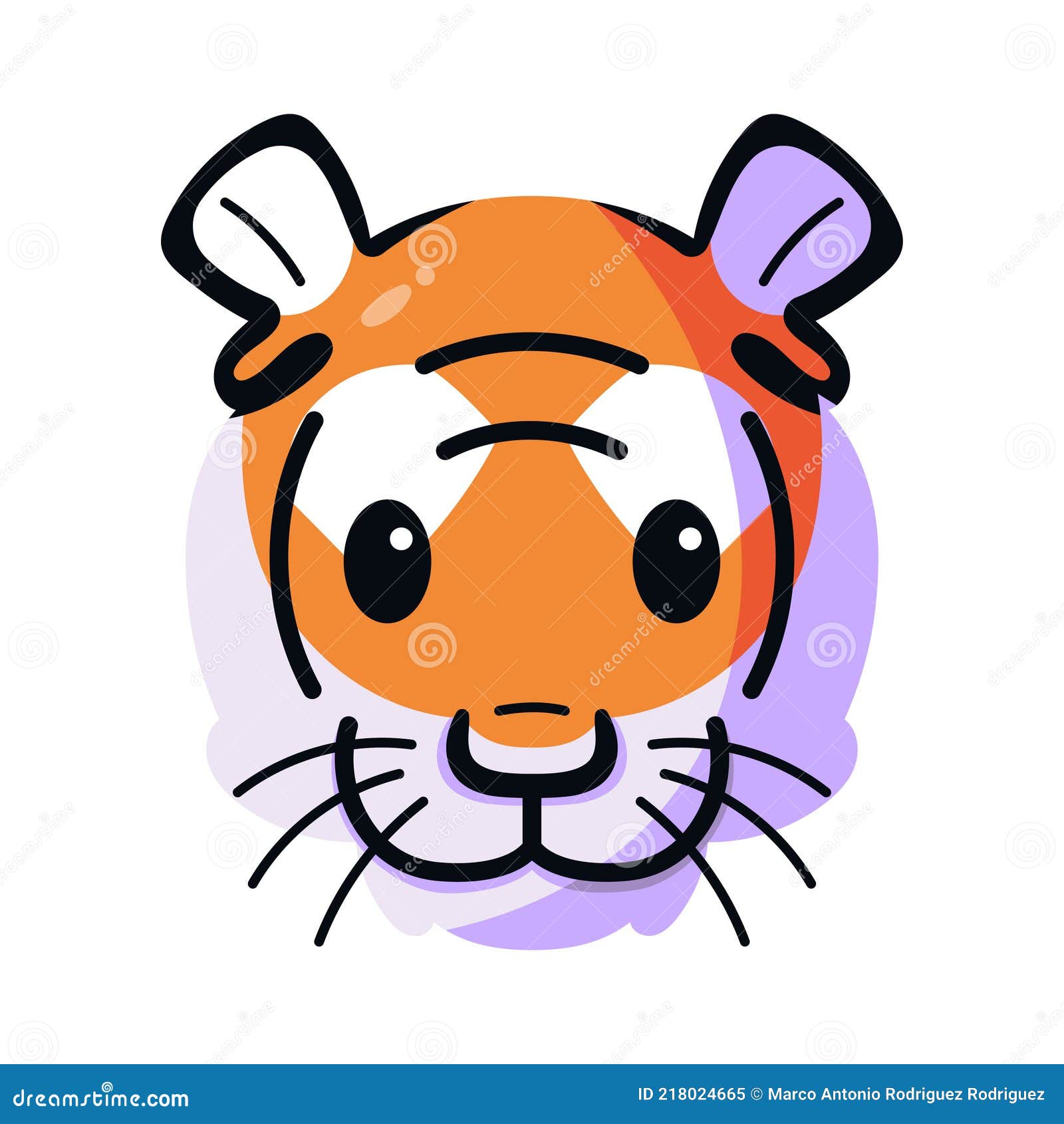 Isolated Happy Cute Tiger Avatar Stock Vector - Illustration of clipart ...