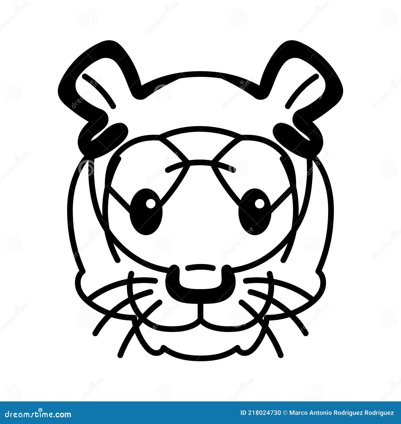 Isolated Happy Cute Tiger Avatar Stock Vector - Illustration of clipart ...