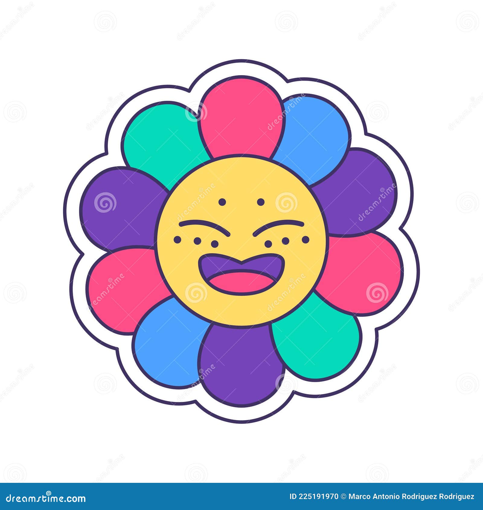 Isolated Happy Flower Icon with Lgbt Colors Stock Vector - Illustration ...