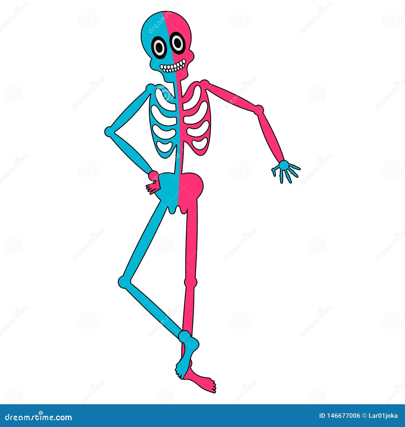 Isolated Happy Human Skeleton Cartoon Image Stock Vector - Illustration ...
