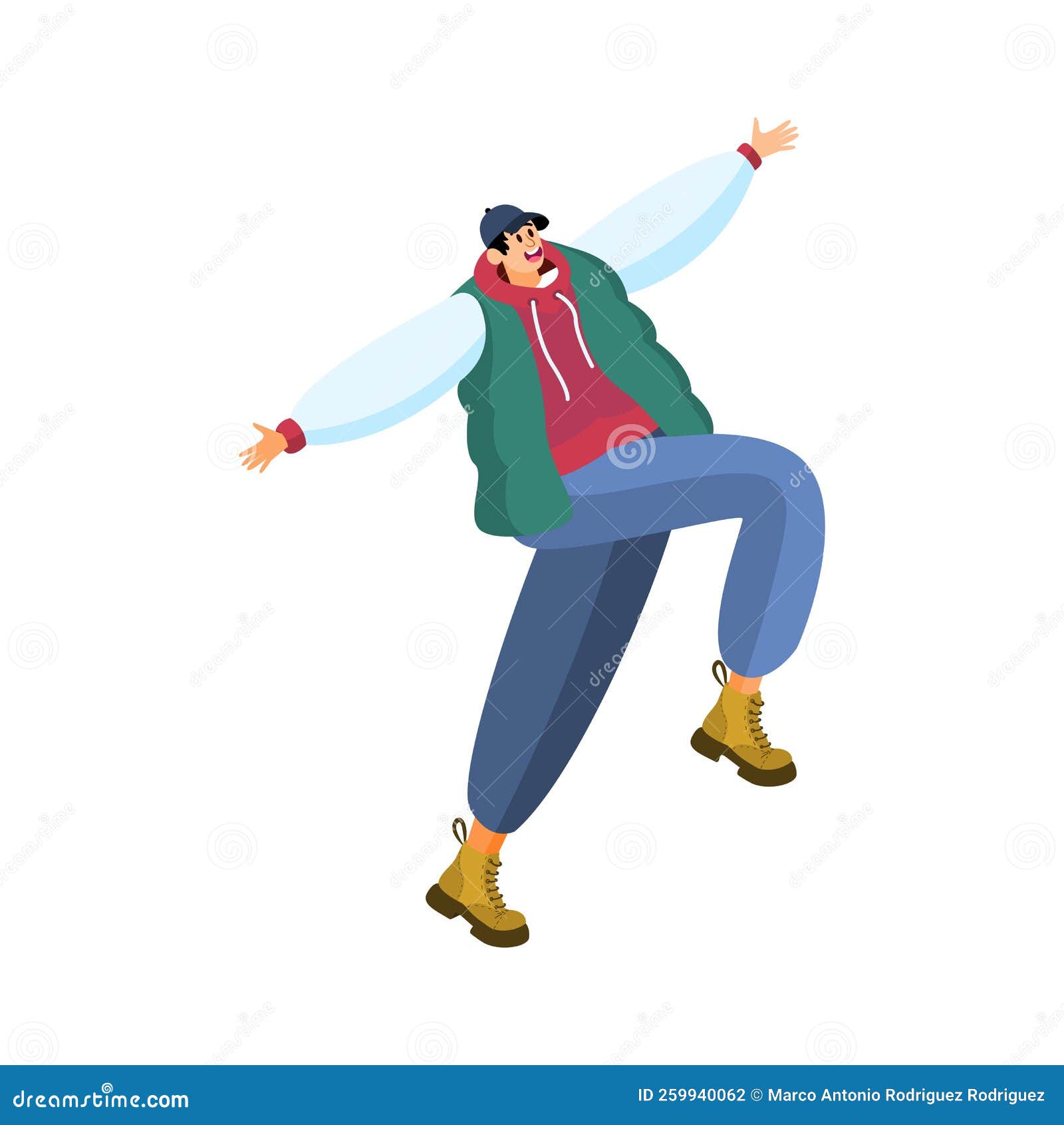 Isolated Happy Man Dancing Hobby Vector Stock Vector - Illustration of ...