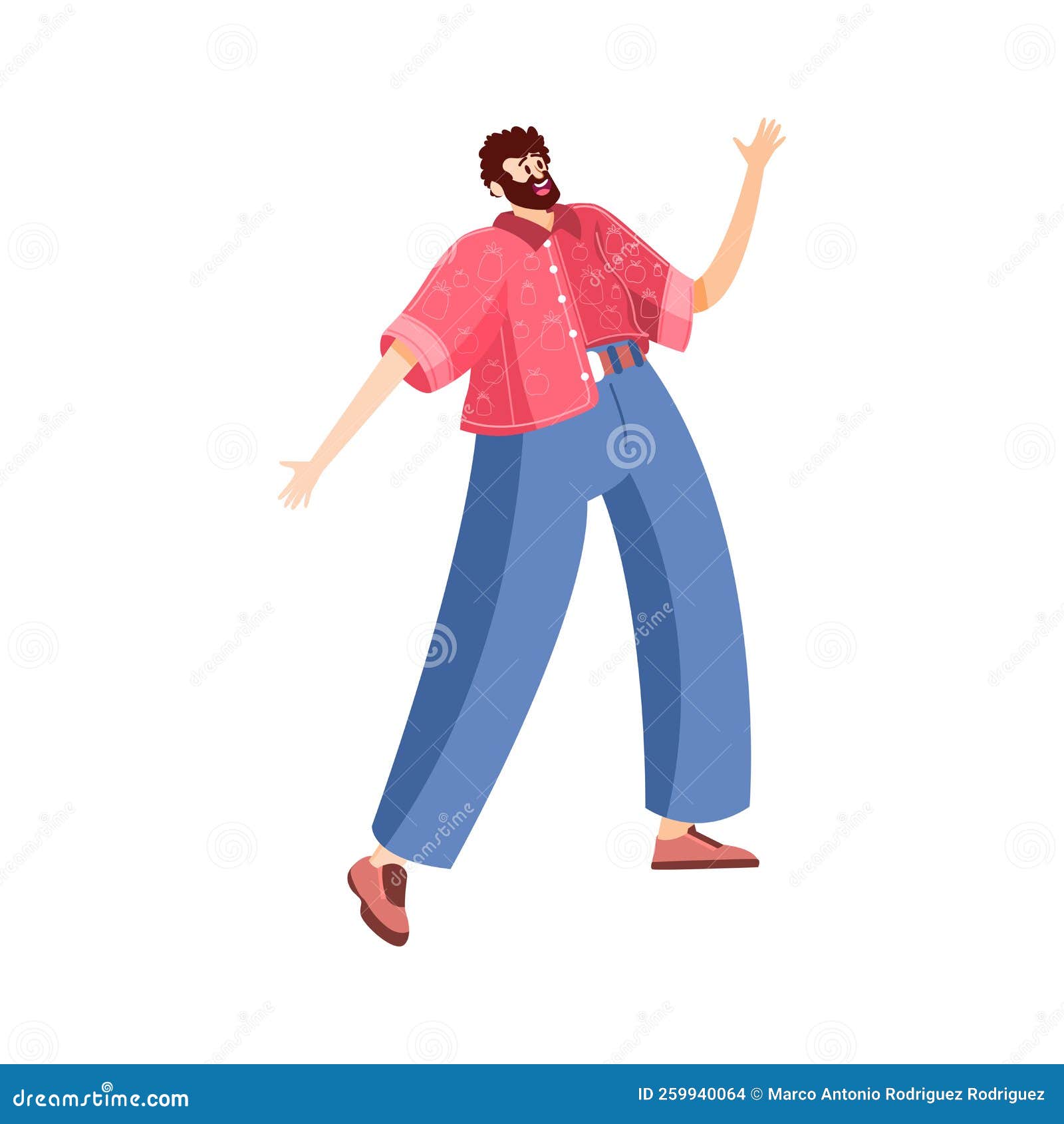 Isolated Happy Man Dancing Hobby Vector Stock Vector - Illustration of ...